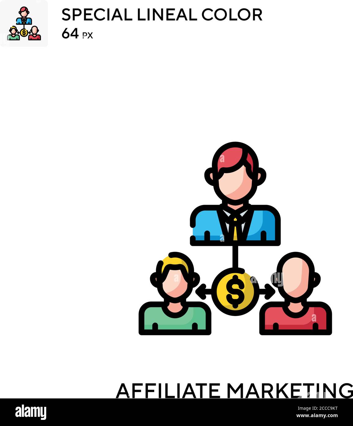 Marketing de filiale spécial de couleur de lineal icône. Modèle de ...