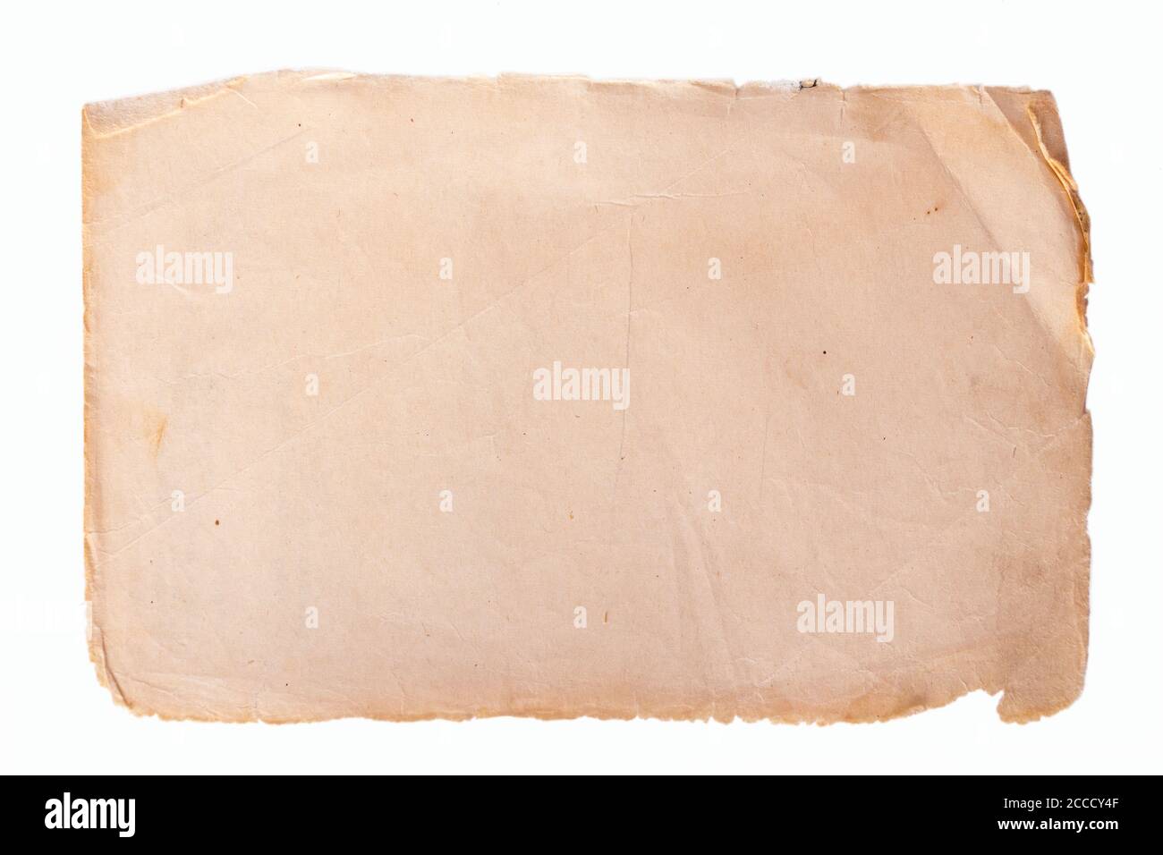 Vieux papier isolé sur fond blanc Banque de photographies et d’images à ...