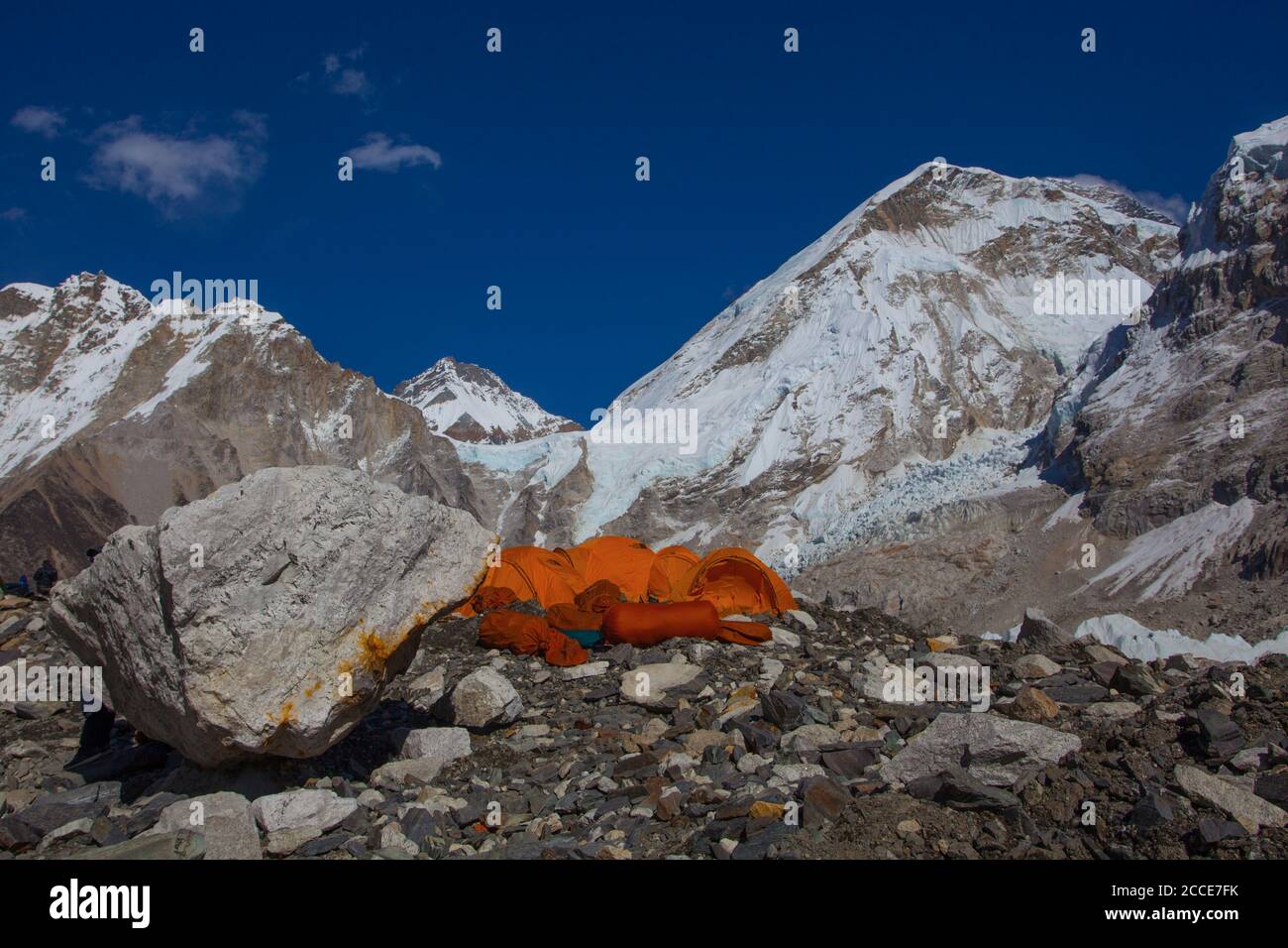 CAMP DE BASE DE L'EVEREST, NÉPAL, 20 octobre 2018 - vue du camp de base ...