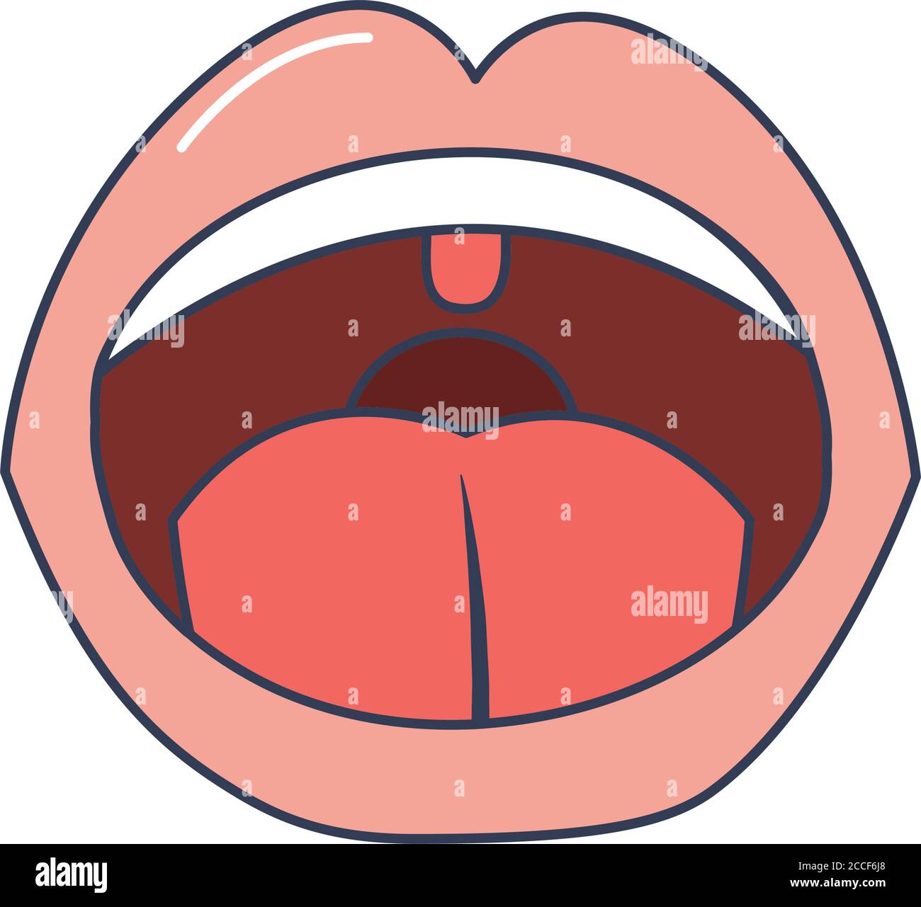 concept de corps humain, icône de bouche sur fond blanc, style de ...