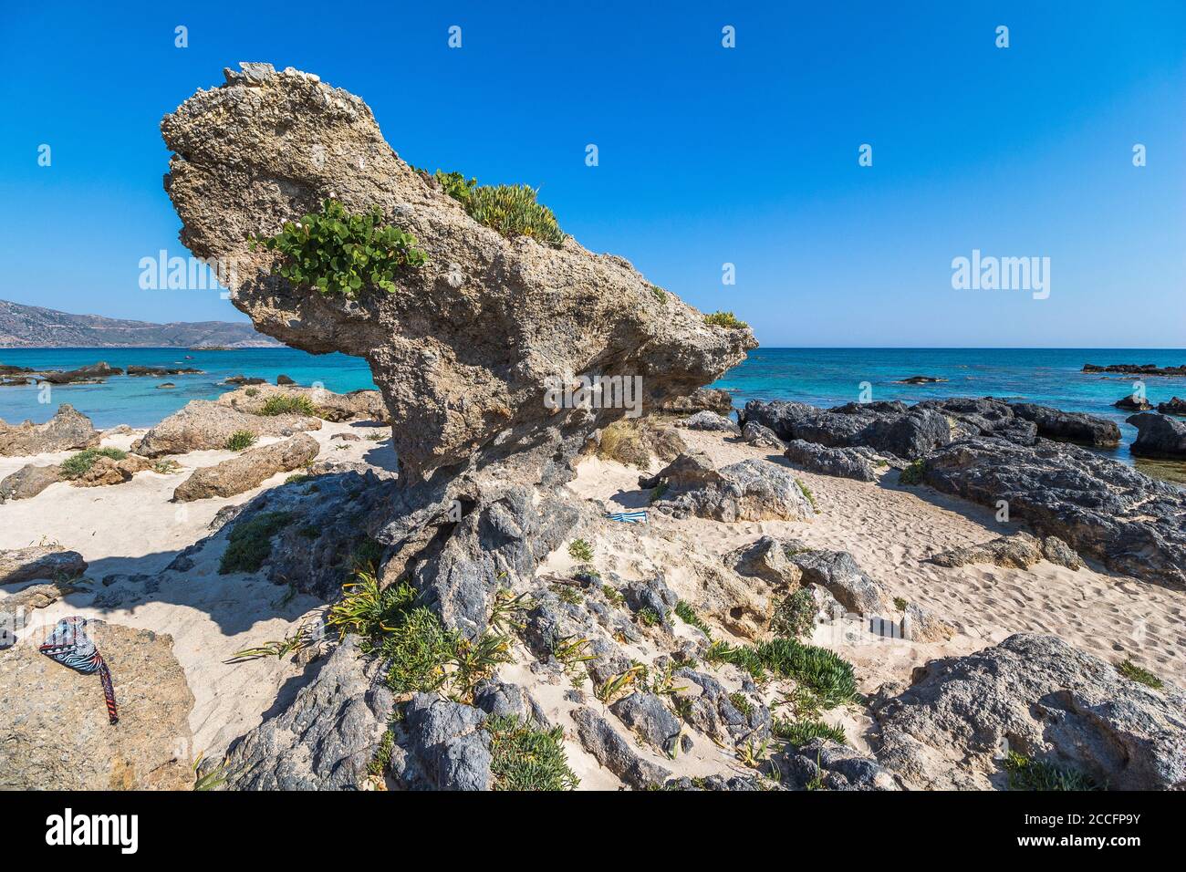 Plage d'elafonissi avec sable rose Banque de photographies et d’images ...