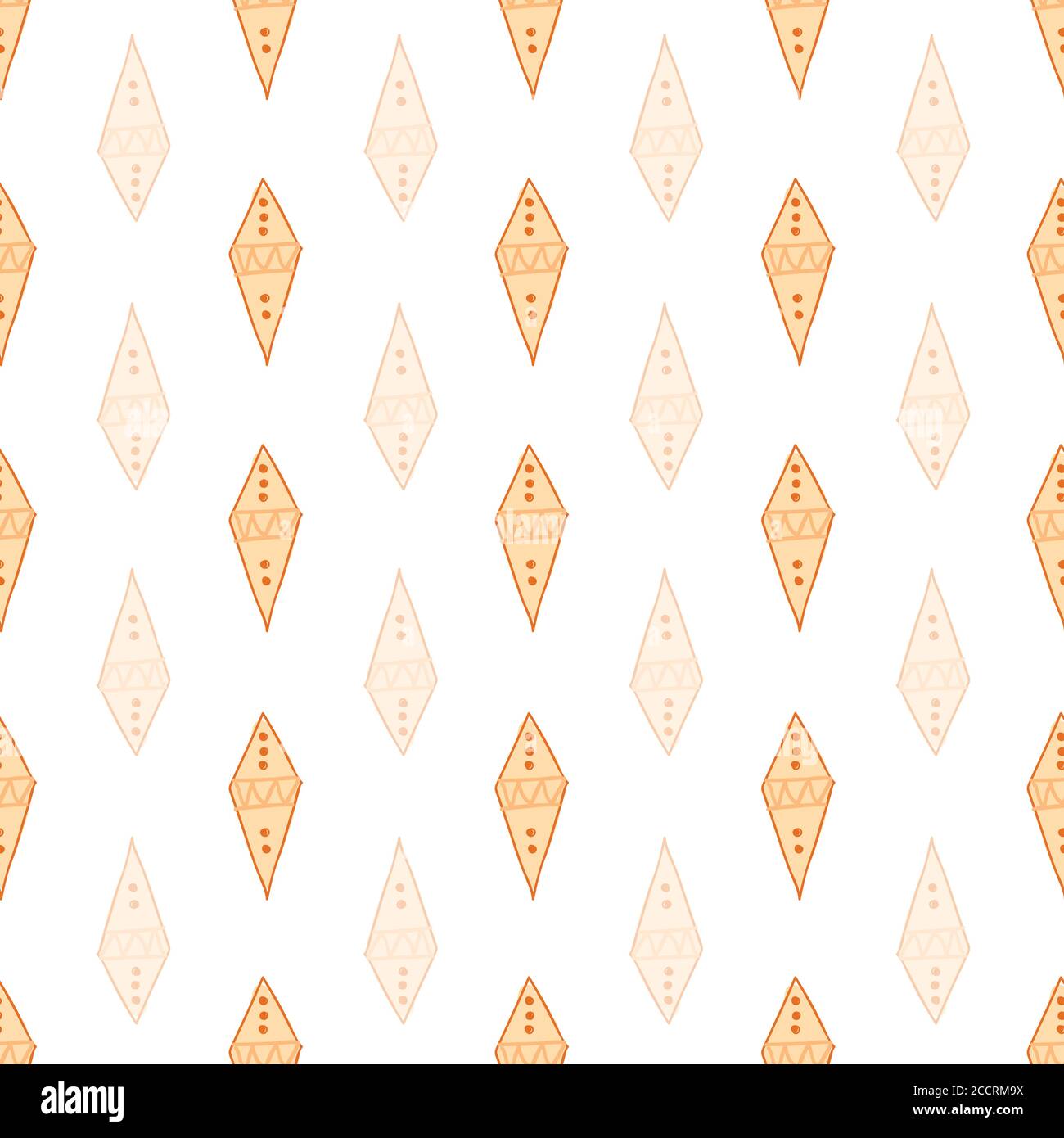 Motif orange en forme de losange tons discrets en rangées sans couture ...