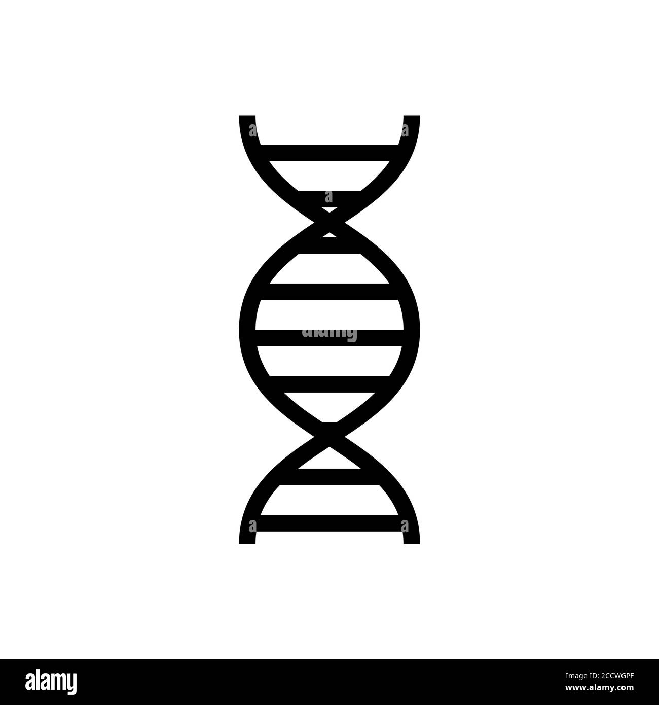 Icône de ligne de symbole ADN de molécule, illustration vectorielle ...