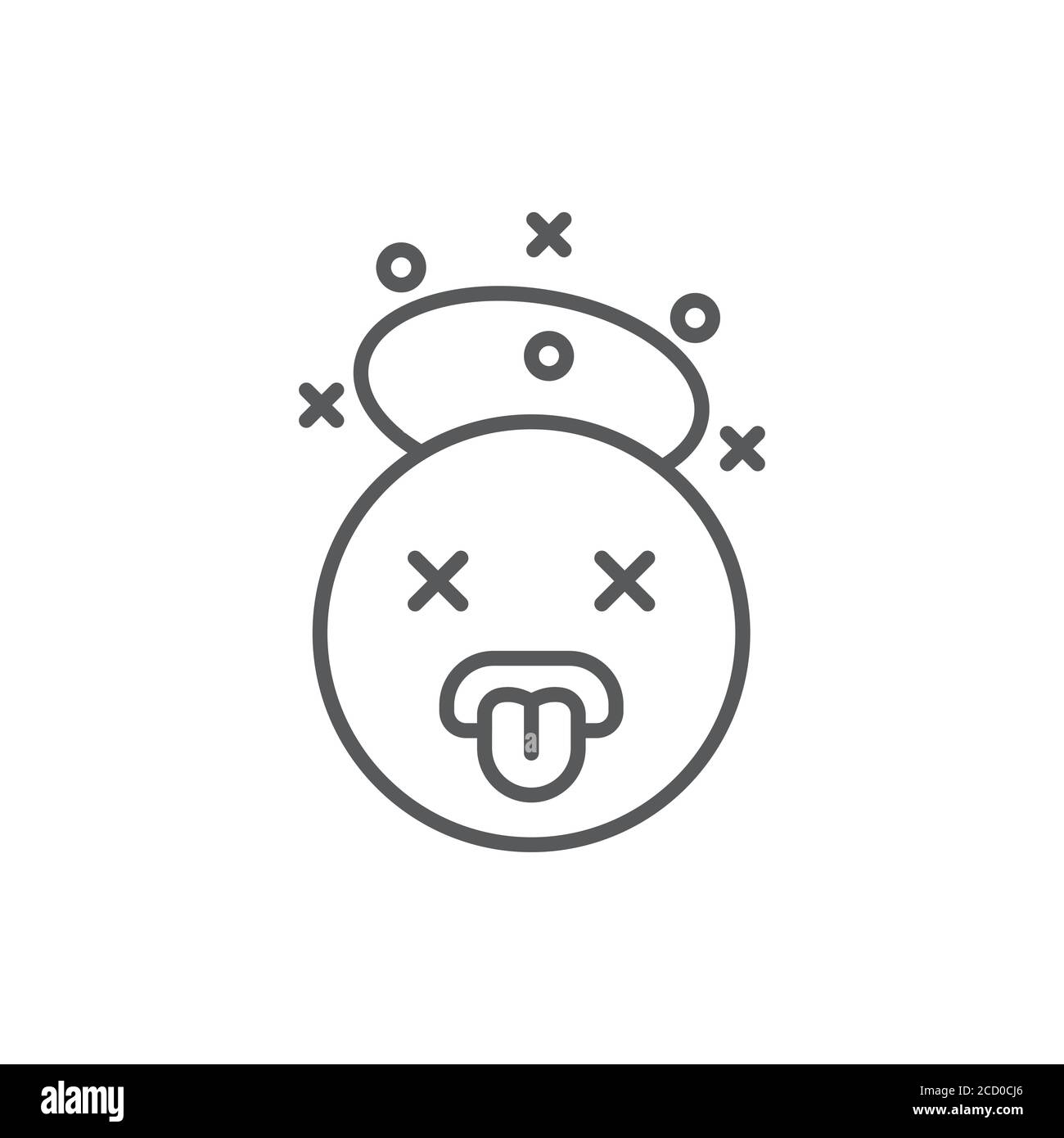 Smiley emoticon facial expression sick Banque d'images vectorielles ...