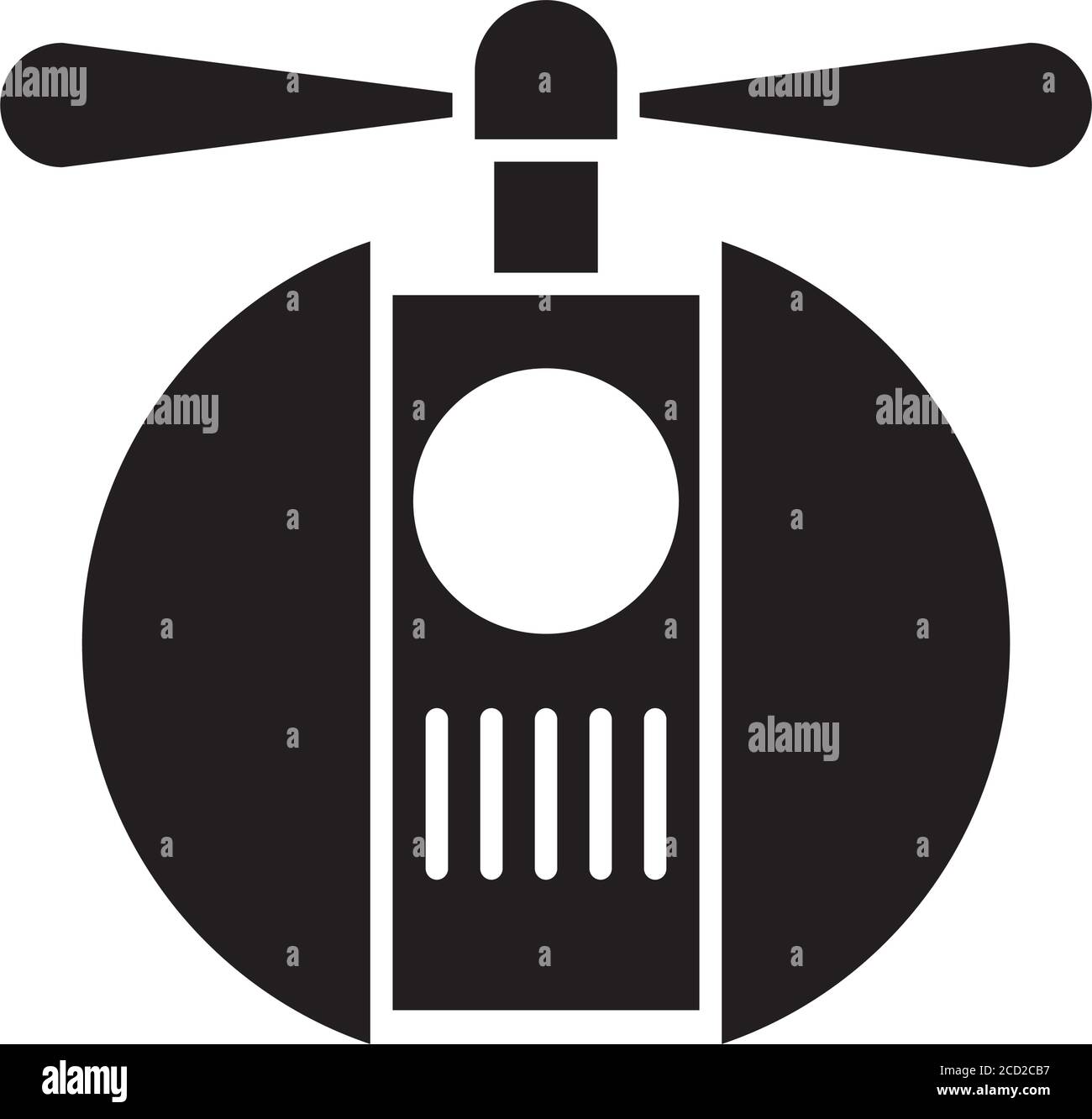 robotique concept, robot volant avec hélice sur fond blanc, style de ...