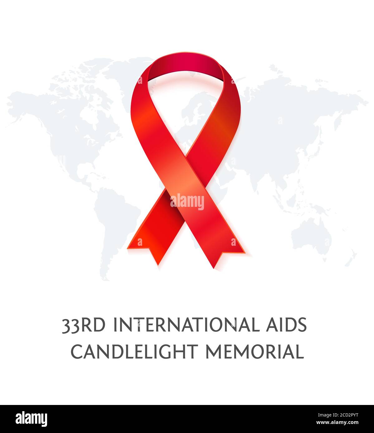 Ruban vecteur rouge de sensibilisation au SIDA, symbole du jour ...