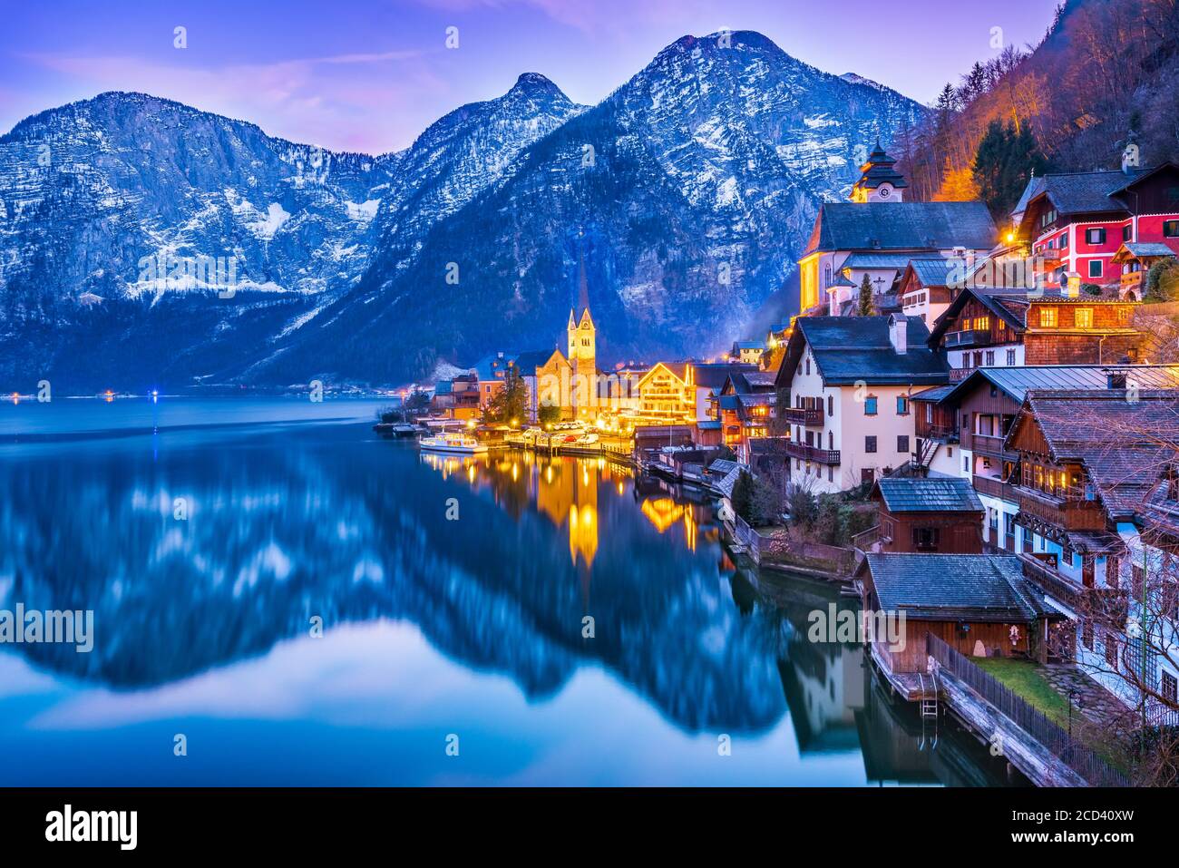 Hallstatt, Autriche - vue panoramique, carte postale du célèbre ...