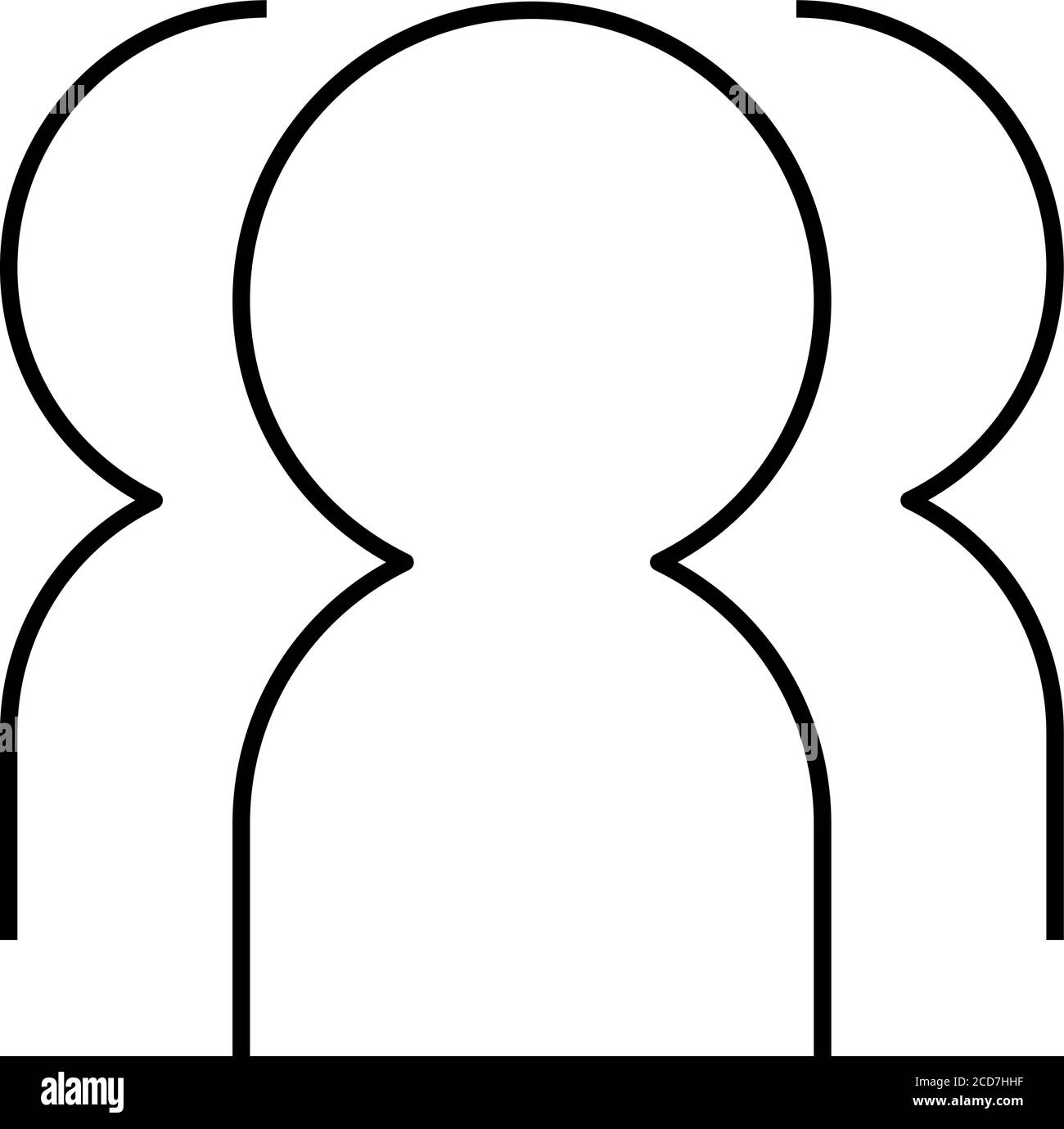 icône 3 personnes. Groupe de personnes. Pictogramme humain simplifié ...