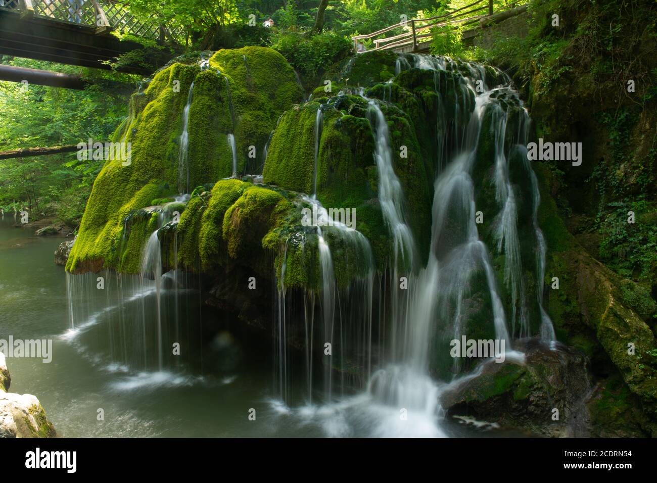 La cascade de Bigar (Izvorul Bigăr) en Roumanie occidentale était ...