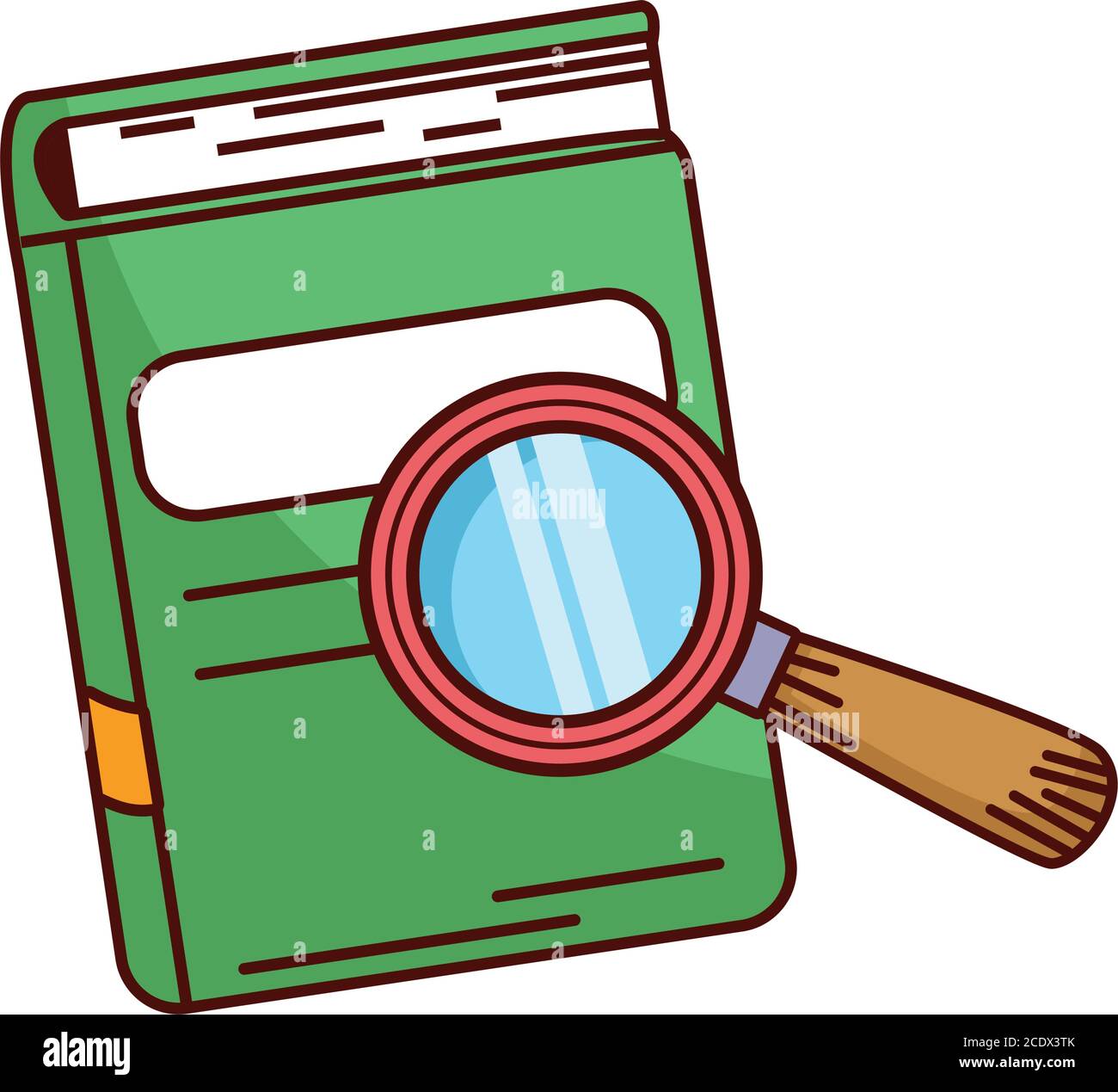 Carnet vert scolaire avec design lupe, cours de formation et thème de ...