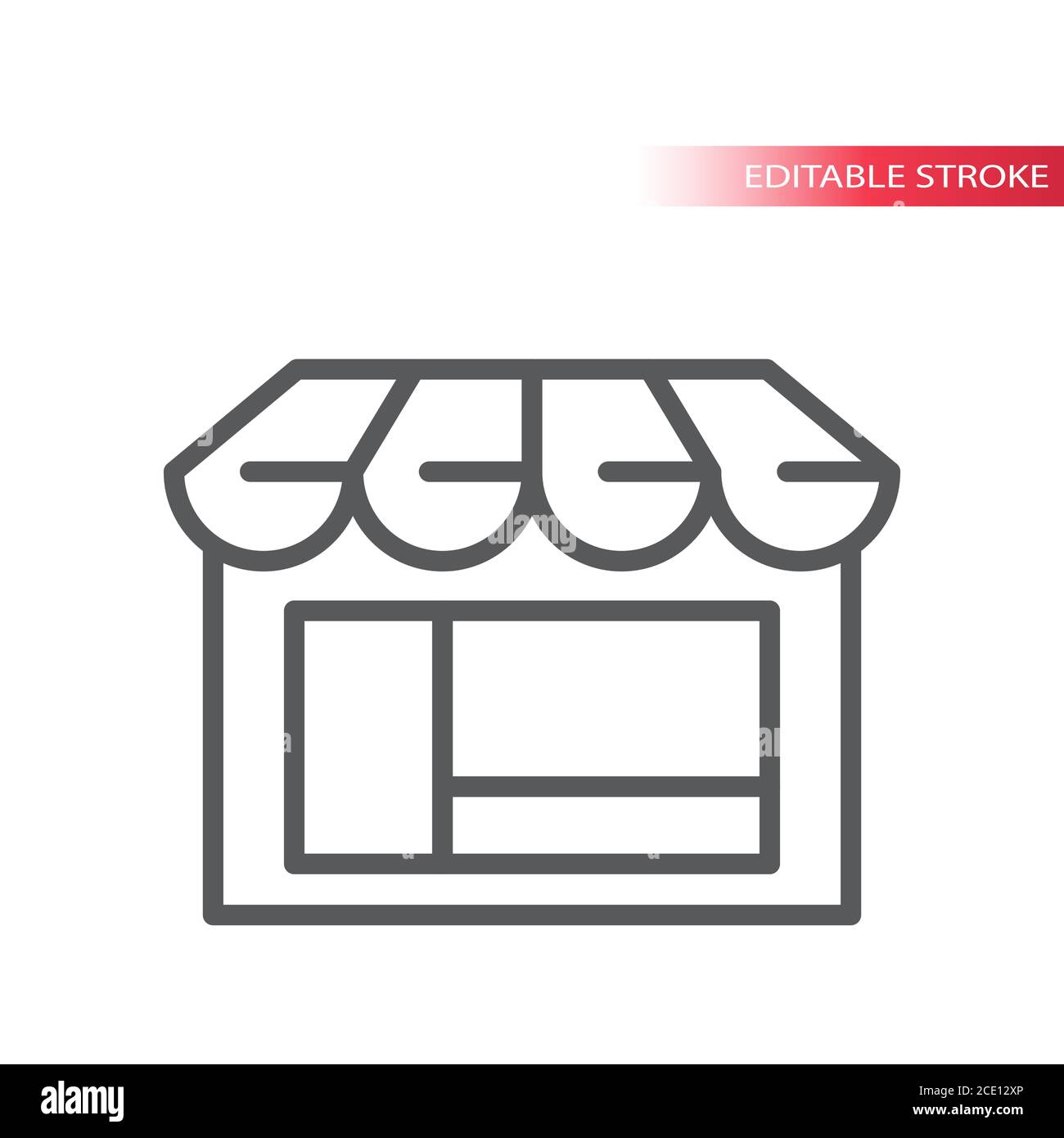 Icône de vecteur de ligne mince de magasin ou de magasin. Magasin ...