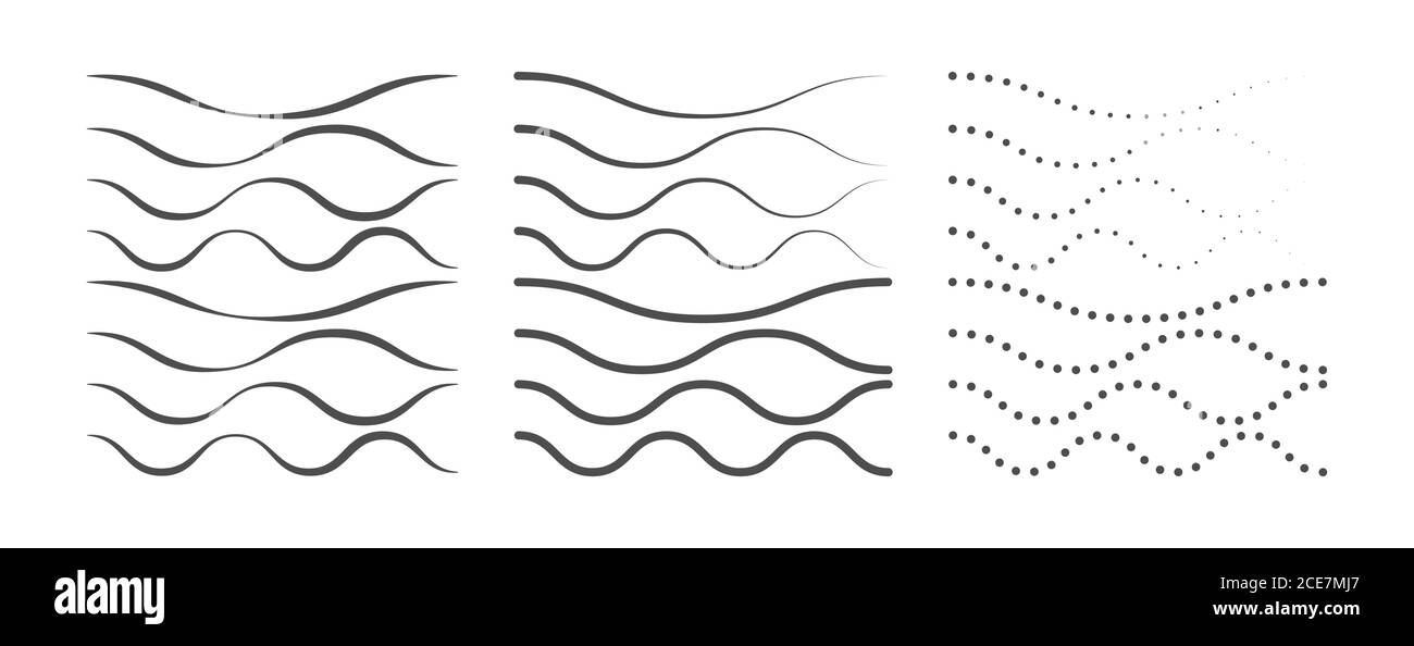 Ensemble de lignes courbes pour un design créatif, isolées sur un fond ...
