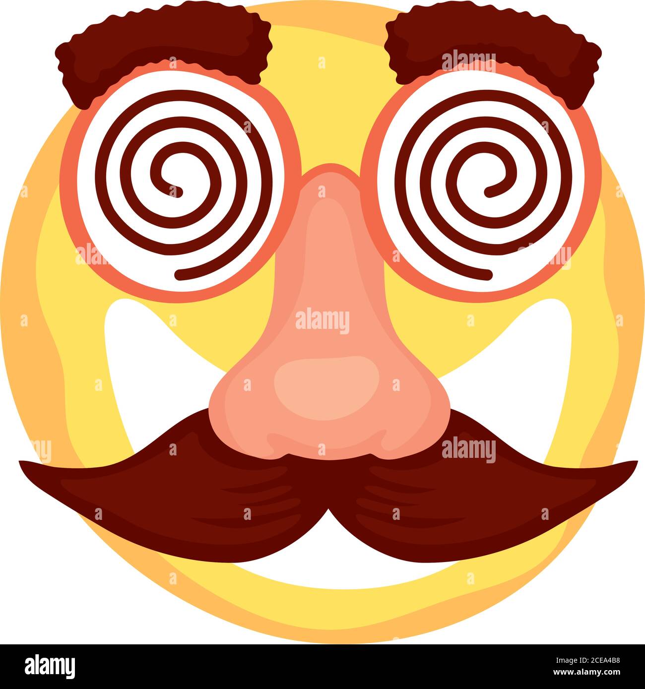 visage emoji fou avec moustache et lunettes masque fools vecteur de ...