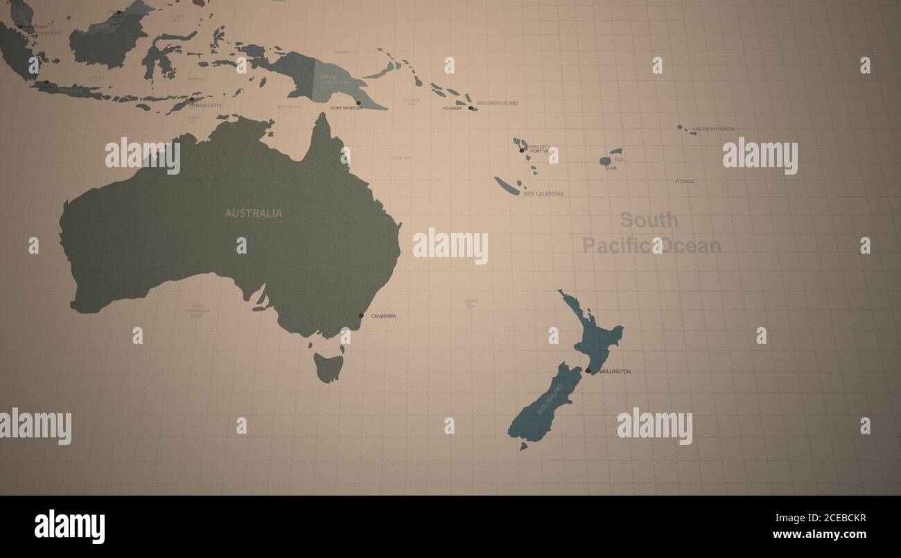 Carte de l'océan pacifique sud Banque de photographies et d’images à ...