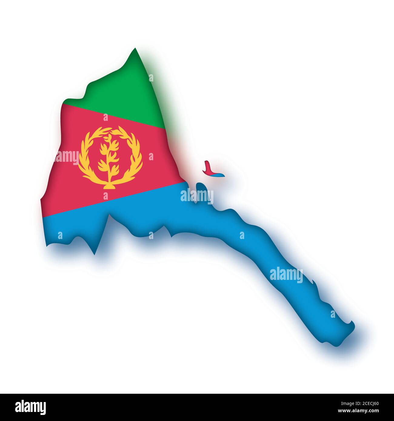 Carte du drapeau de l'Érythrée Image Vectorielle Stock - Alamy