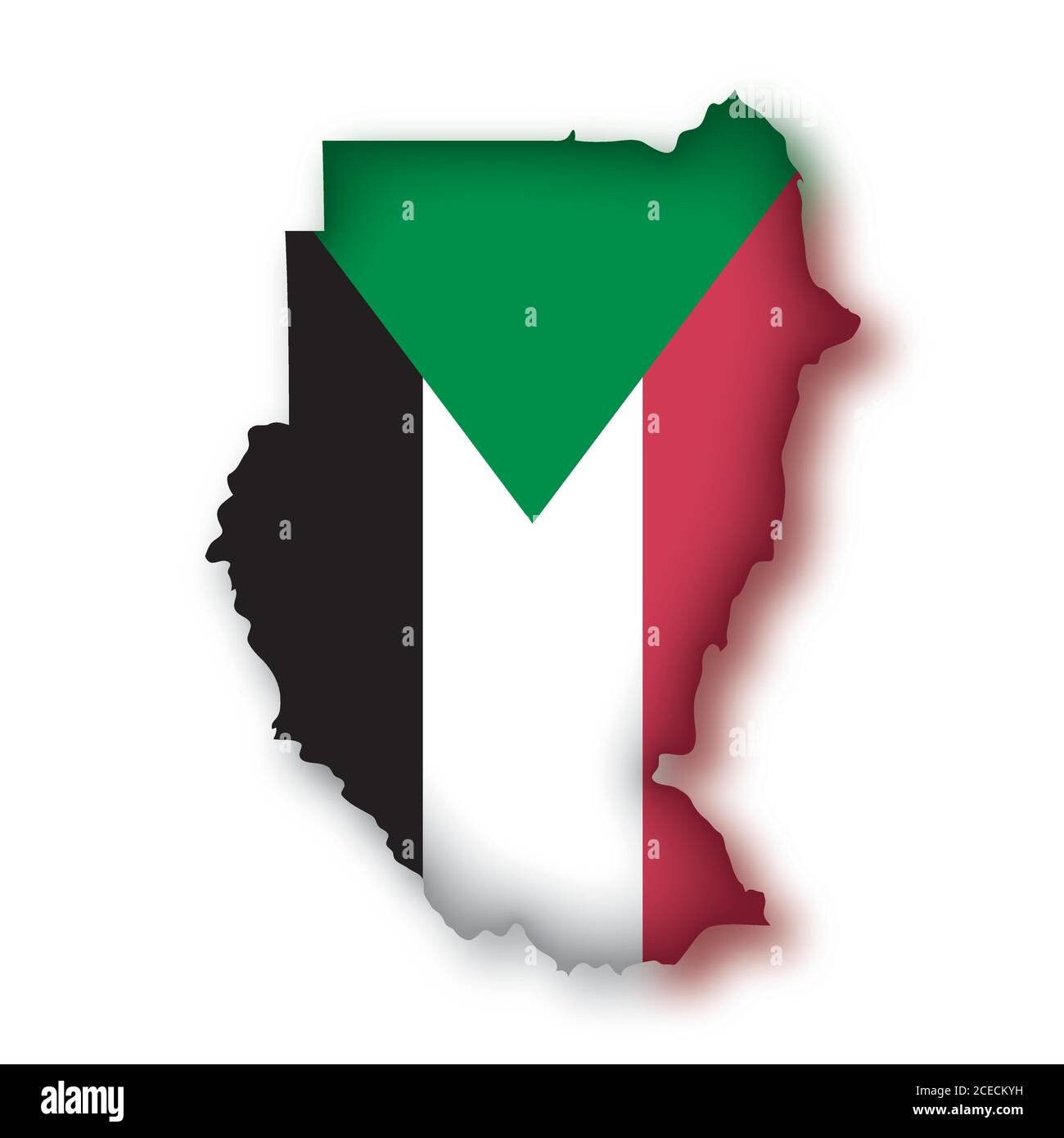 Drapeau de la carte du Soudan Image Vectorielle Stock - Alamy
