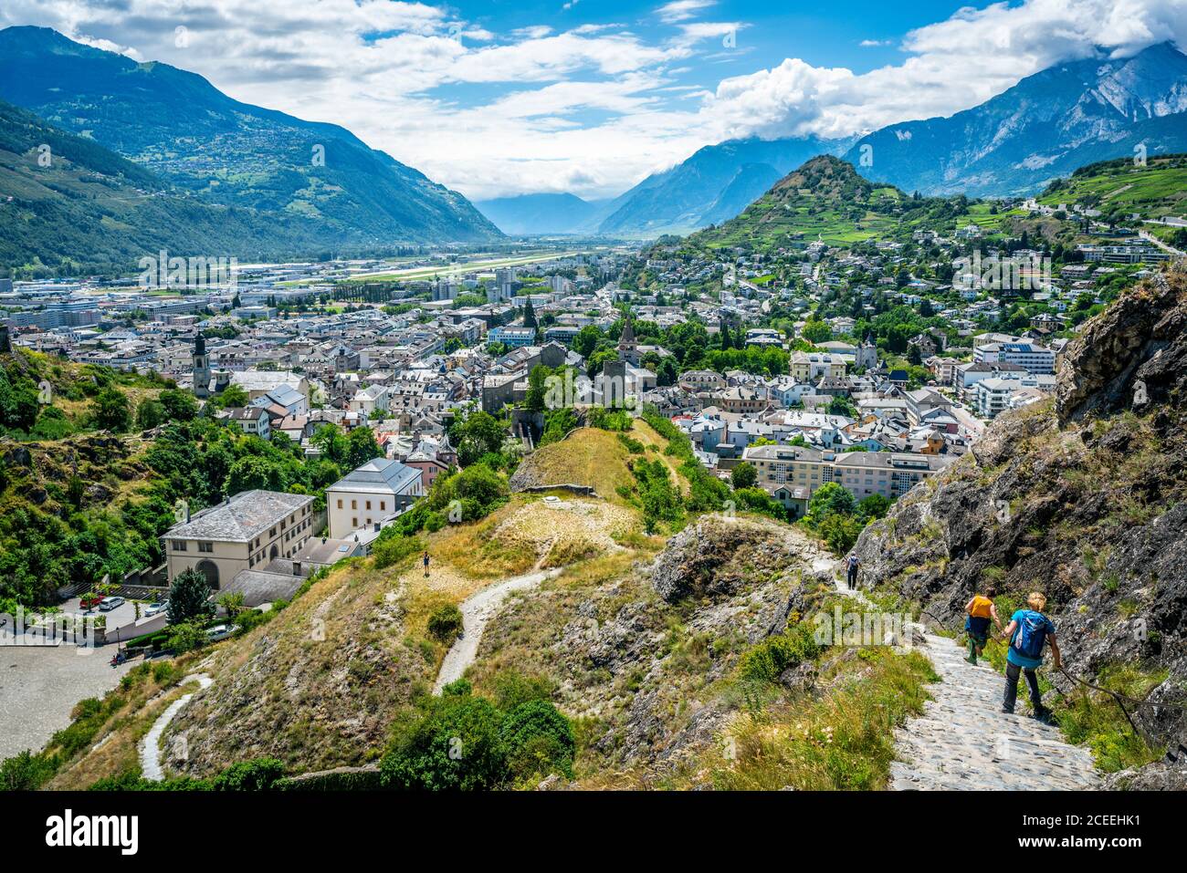 Aerial view sion city valais Banque de photographies et d’images à ...