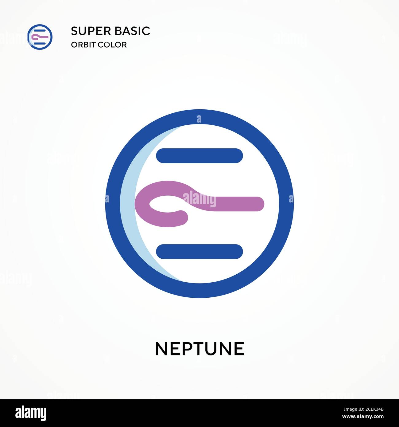 Symbole neptune bleu Banque d'images vectorielles - Alamy