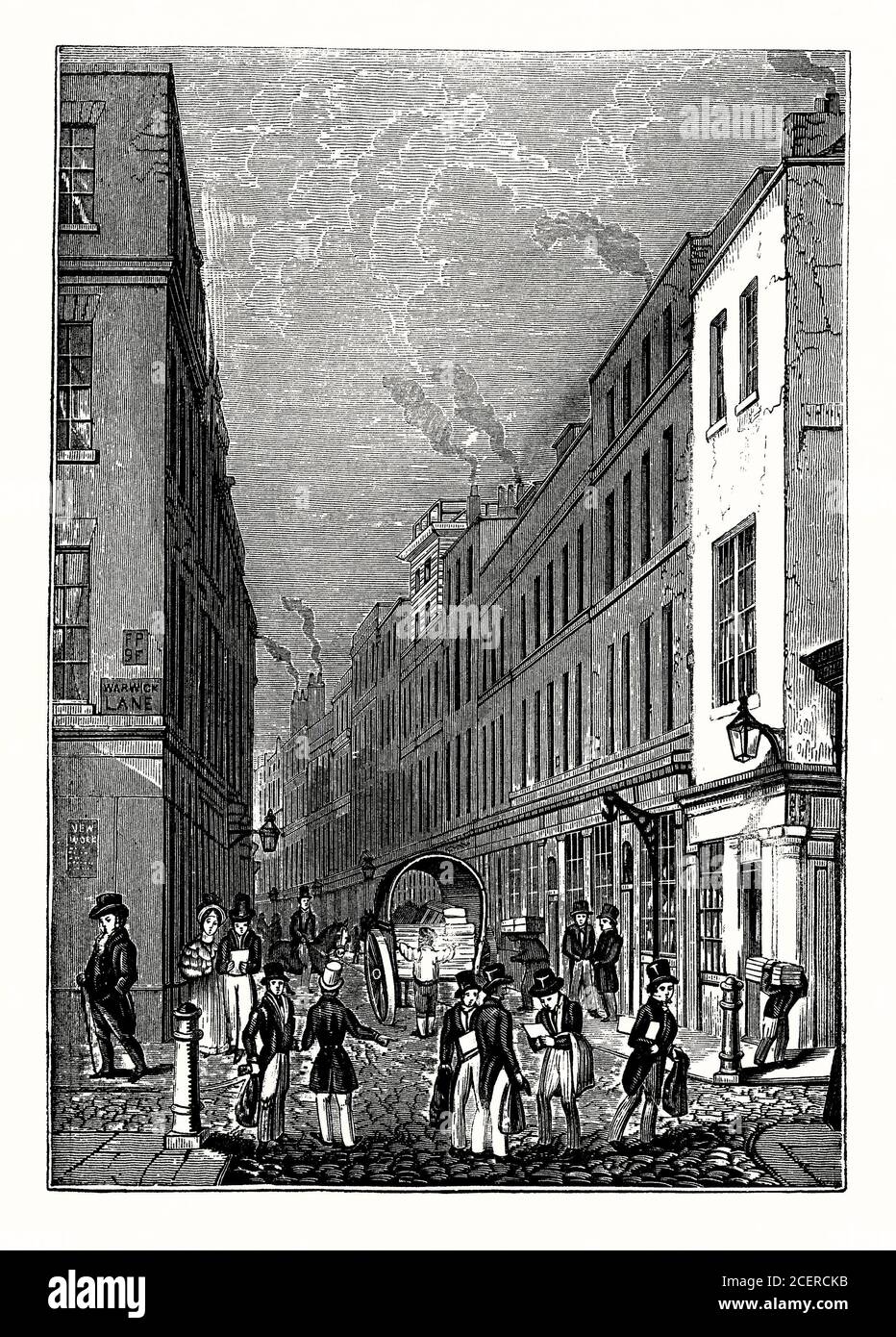 Une ancienne gravure de Paternoster Row, City of London, Angleterre ...