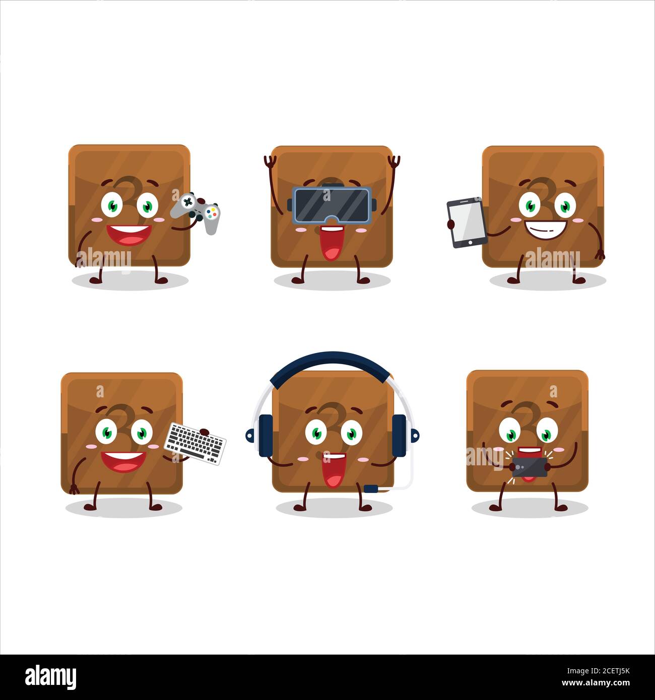 Troisième premier bouton personnage de dessin animé jouent à des jeux ...