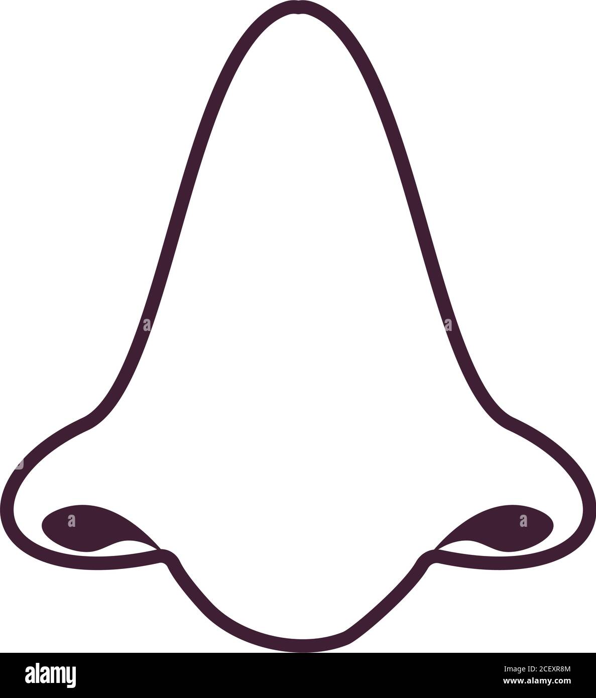 Dessin d'icône de style de ligne de nez, humain personne de corps ...