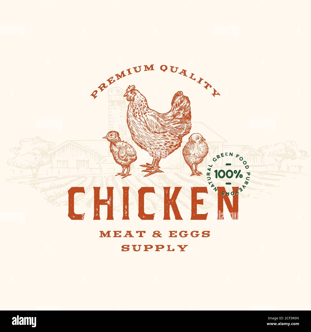 Modèle de symbole, de symbole ou de logo pour viande de poulet et œufs ...