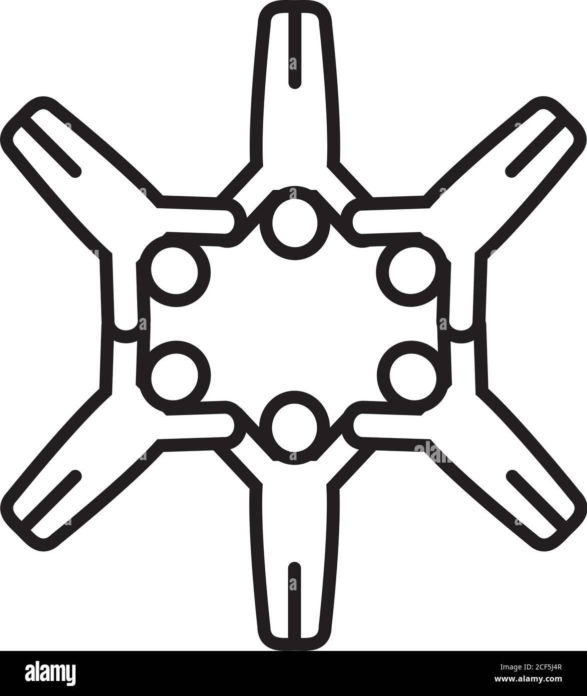 cercle de pictogramme icône personnes sur fond blanc, style de ligne ...