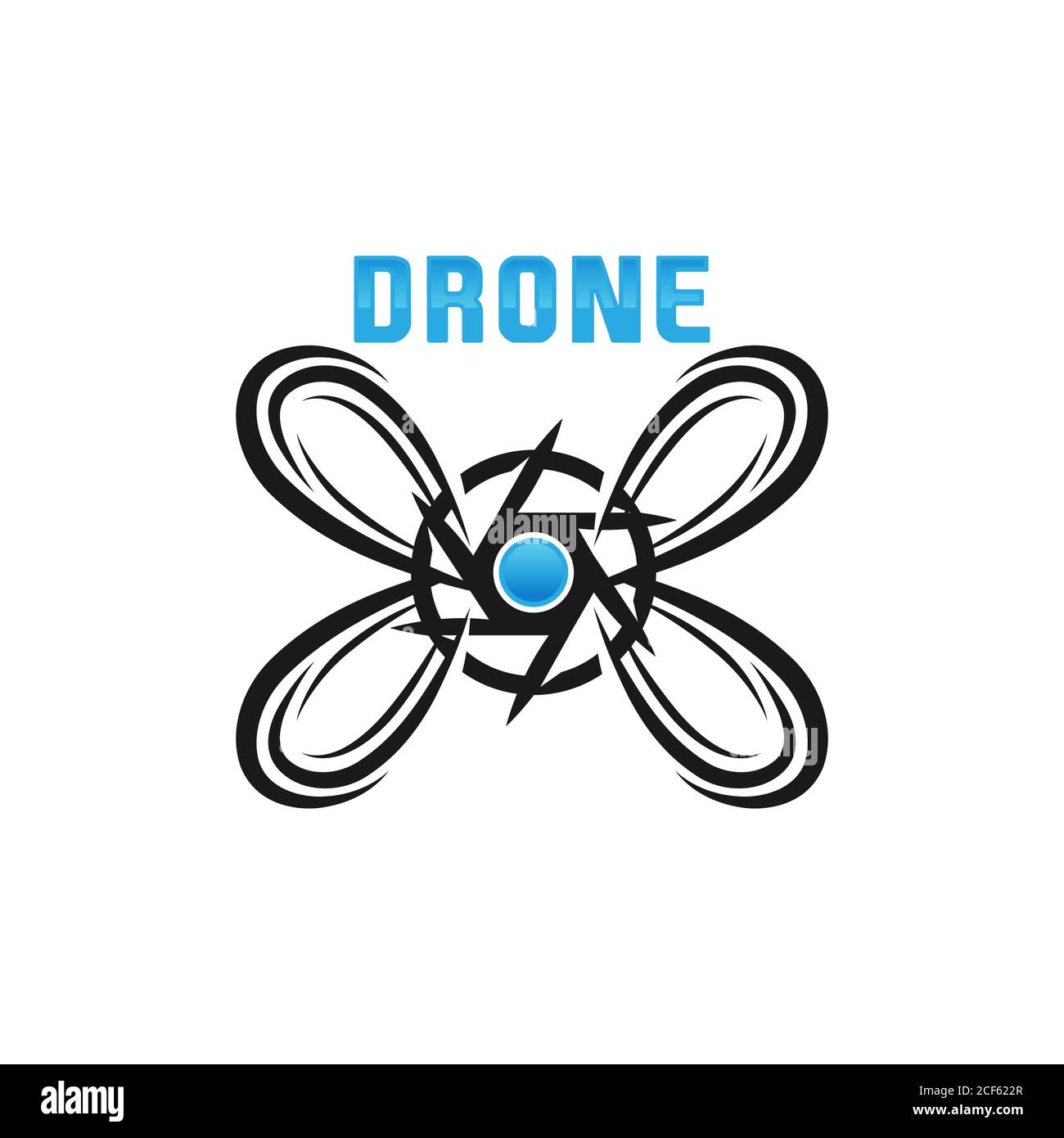 Logo de drone quadricopter. Icône d'illustration de vecteur simple de ...