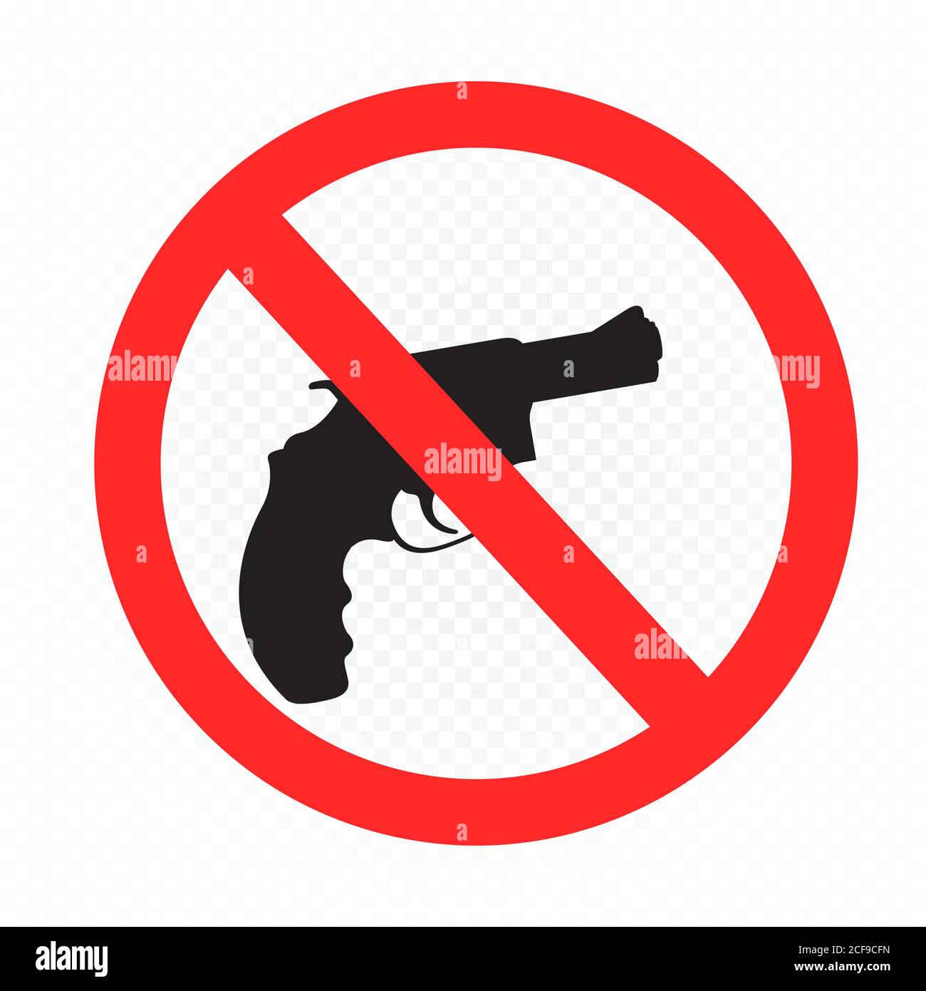 panneau d'interdiction d'armes sur fond blanc Image Vectorielle Stock ...