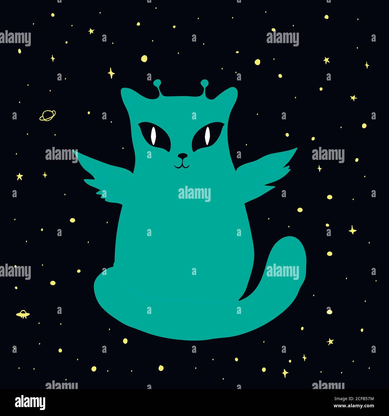 Chat avec antenne Banque d'images vectorielles - Alamy