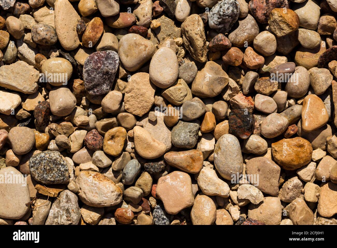 Détails de texture des galets de pierre humide ou arrière-plan des ...