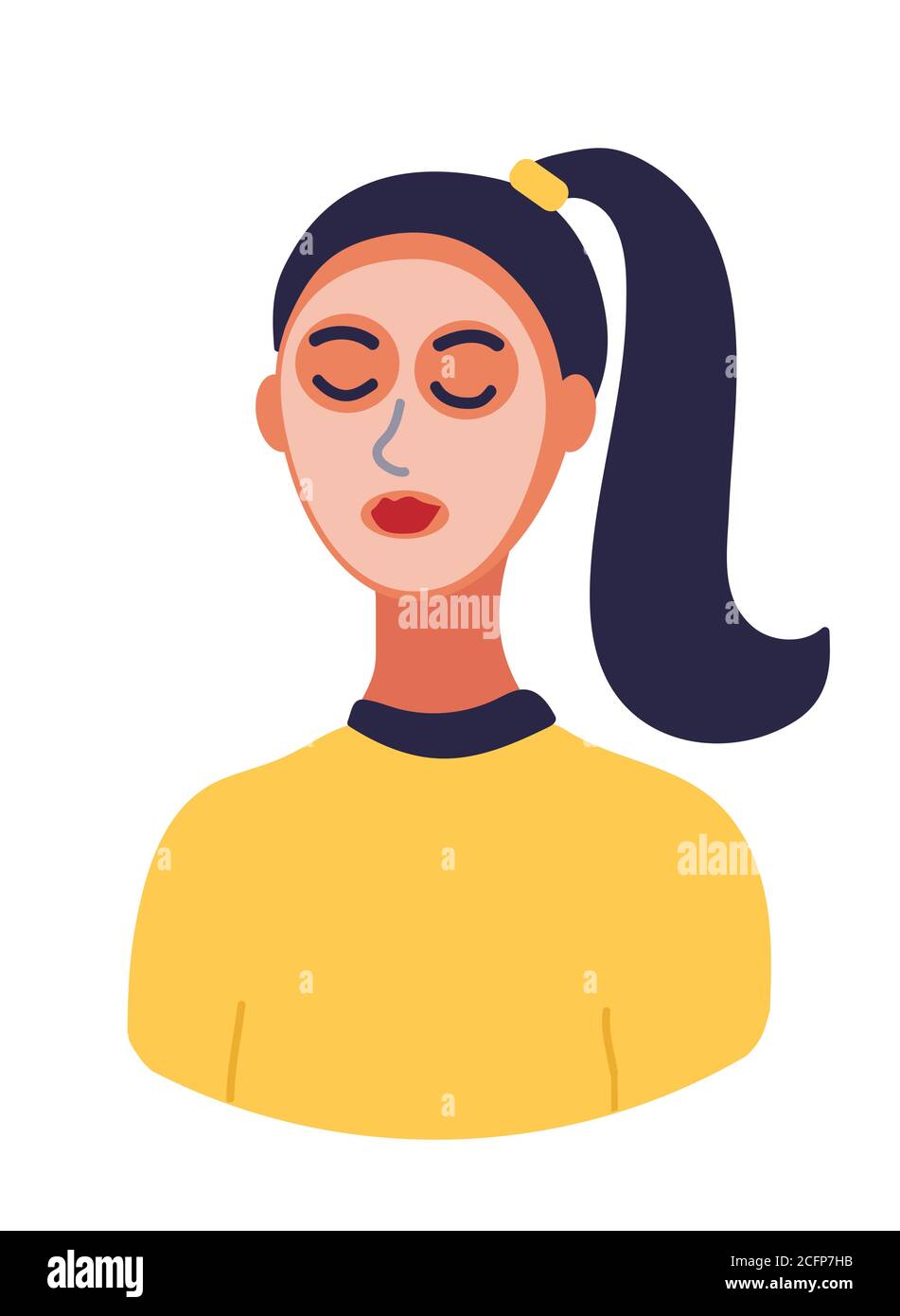 Fille Met Un Masque Banque Dimages Vectorielles Alamy