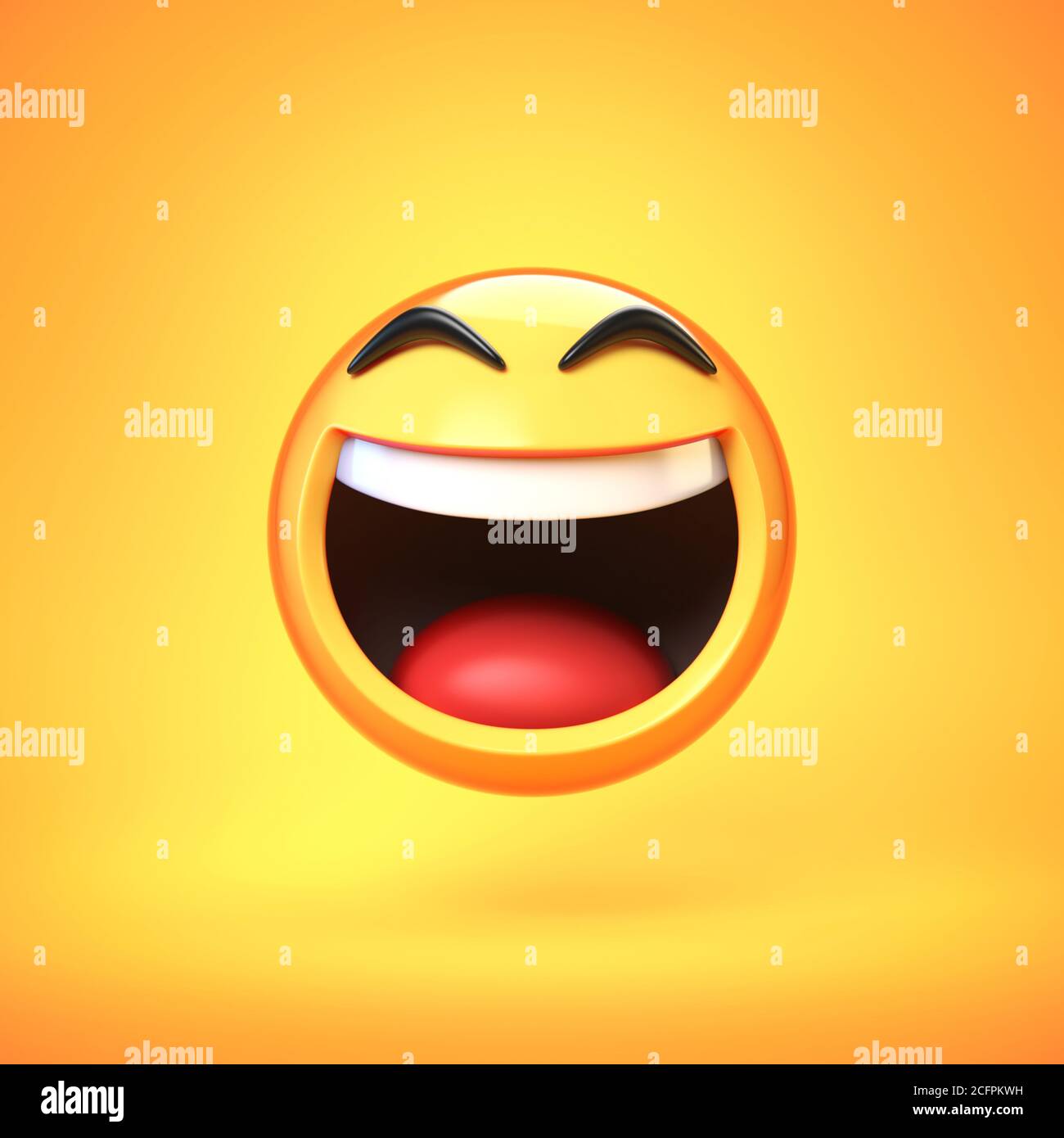 LOL Emoji isolé sur fond jaune, rire émoticon visage rendu 3d Photo ...