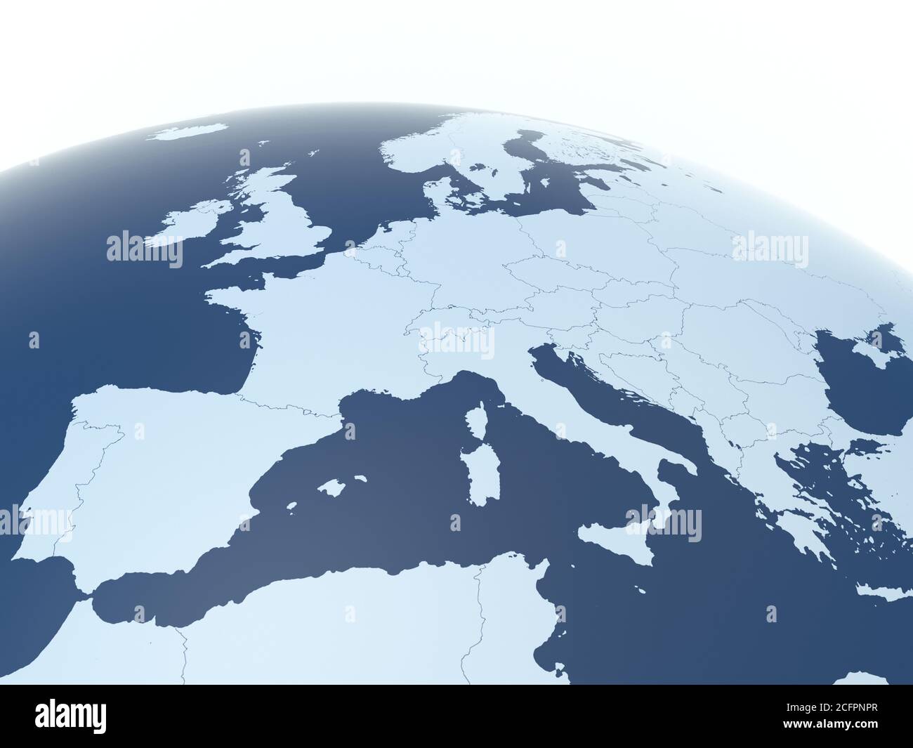 Pays européens illustration 3d, continent européen avec frontières ...