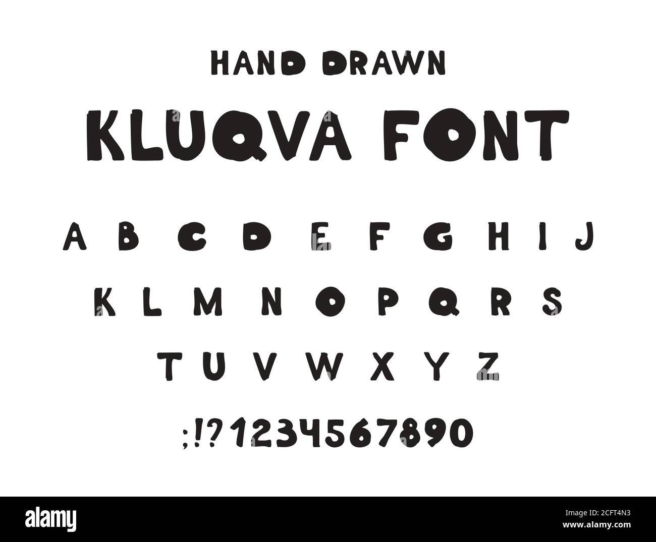 Police de caractères décoratifs dessinés à la main lettres ABC, lettres ...