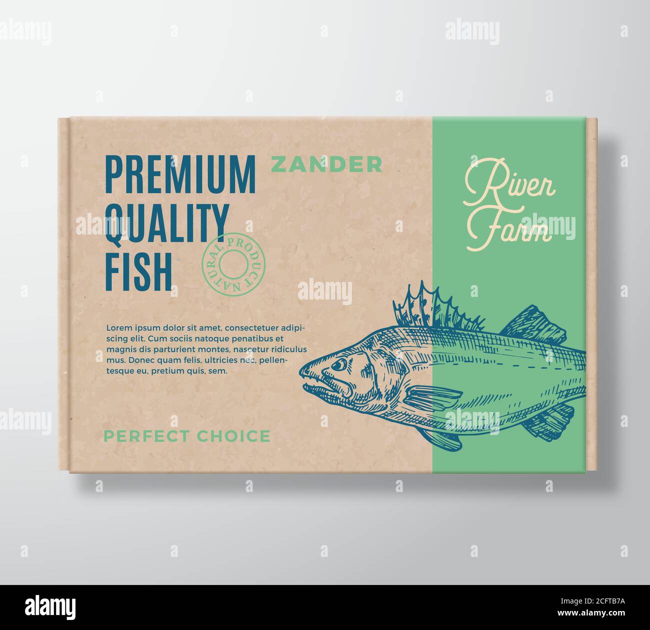 Boîte en carton Fish Realistic de qualité supérieure. Résumé Vector ...