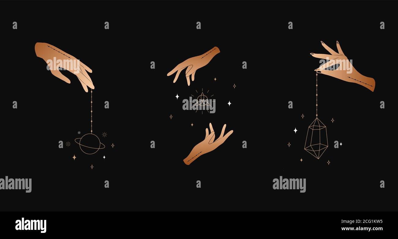Jeu de mains de femme. Magie des sorcières et collection occulte ...