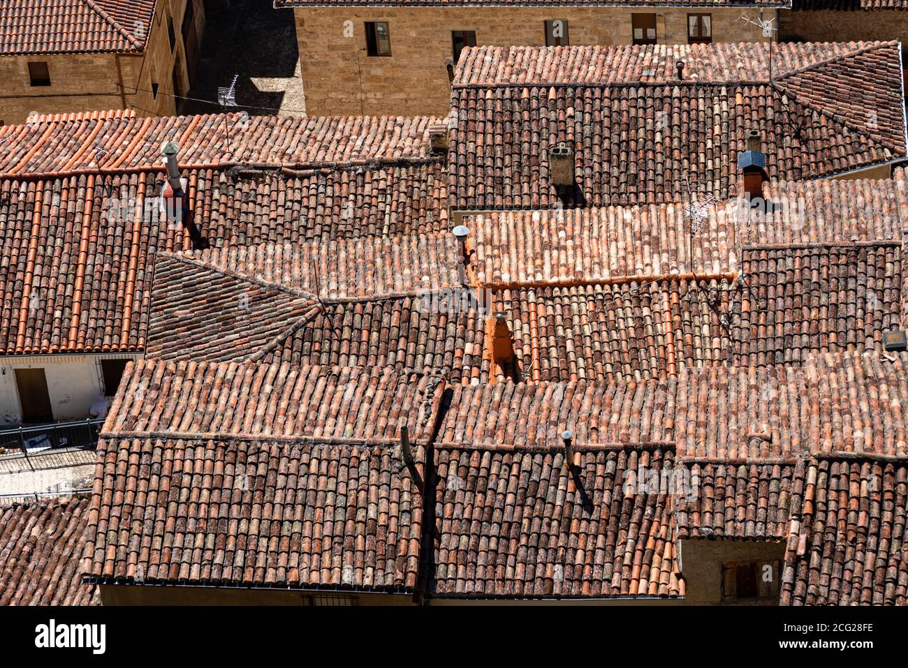 Paysage urbain avec des maisons en tuiles Banque de photographies et d ...