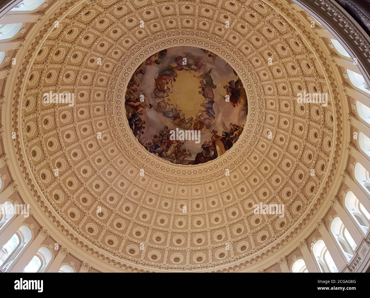 L'apothéose de Washington, fresco peinture par Constantino Brumidi dans ...
