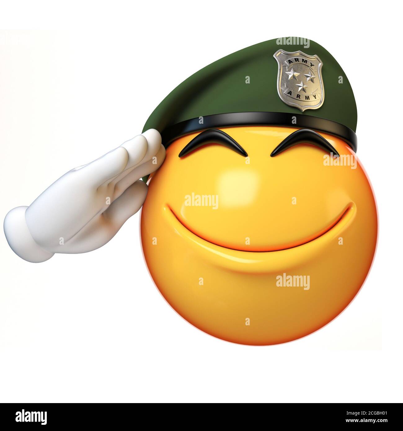 Emoji soldat de l'armée isolé sur fond blanc, émoticône militaire ...
