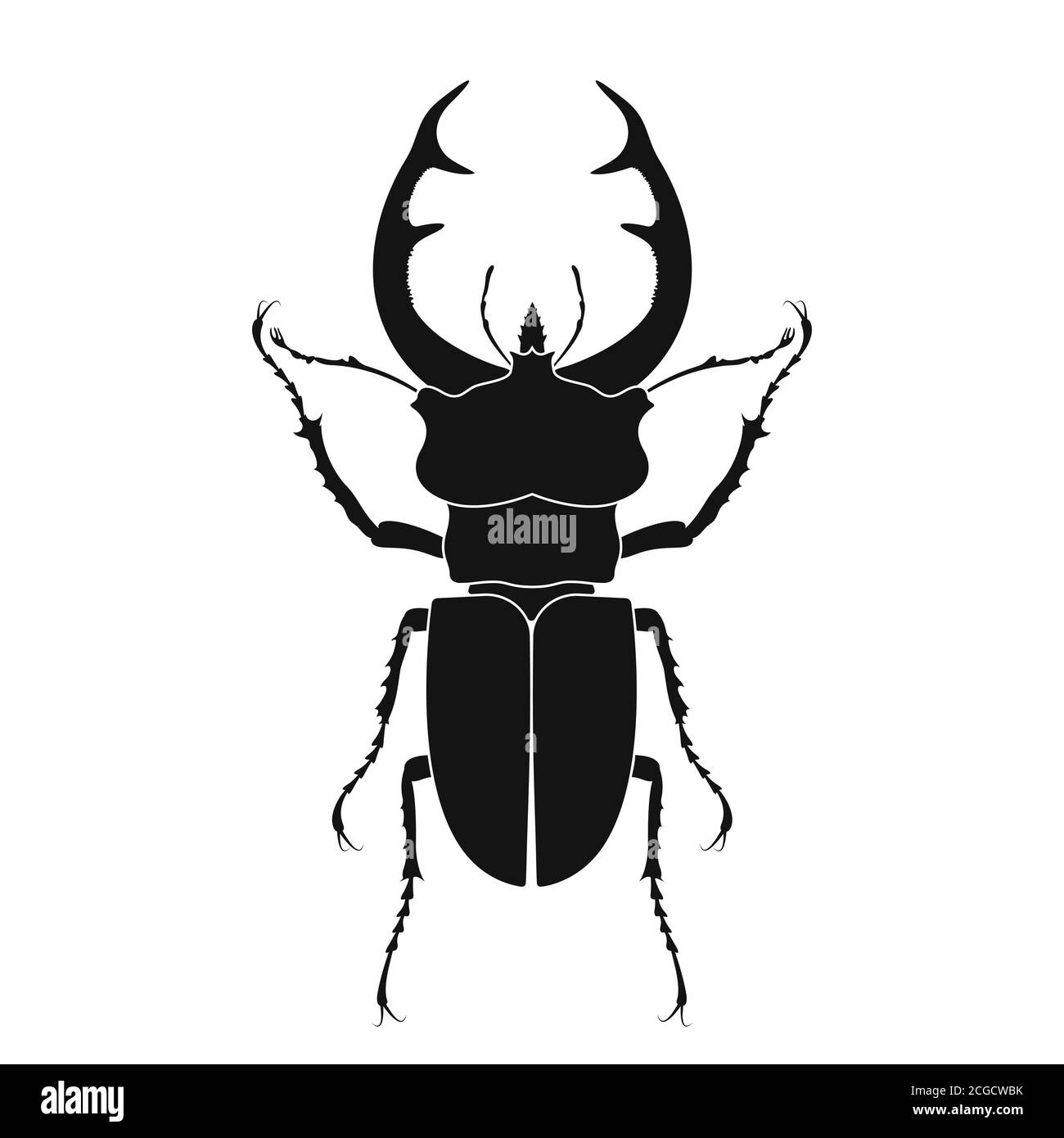 Icône de vecteur de scarabée. Icône d'insecte isolée. Silhouette noire ...