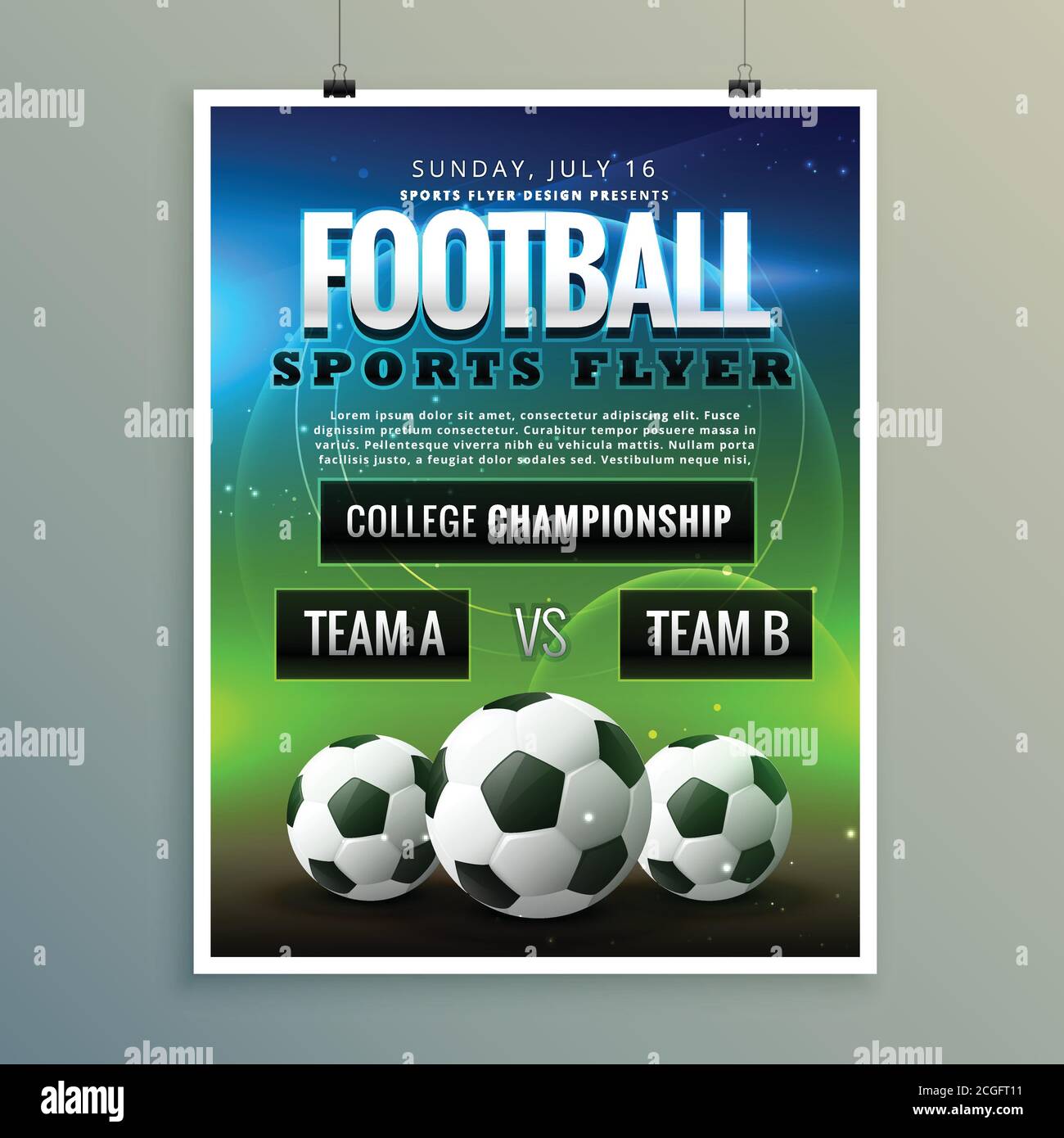 Affiche De Football Banque d'images vectorielles - Alamy
