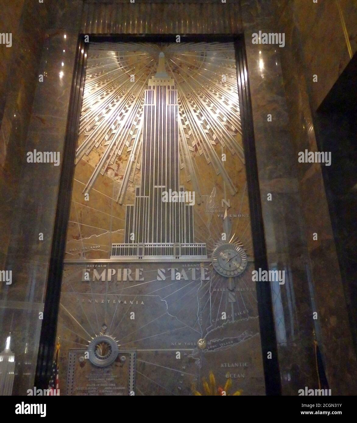 Plaque du hall de l'empire state building Banque de photographies et d ...