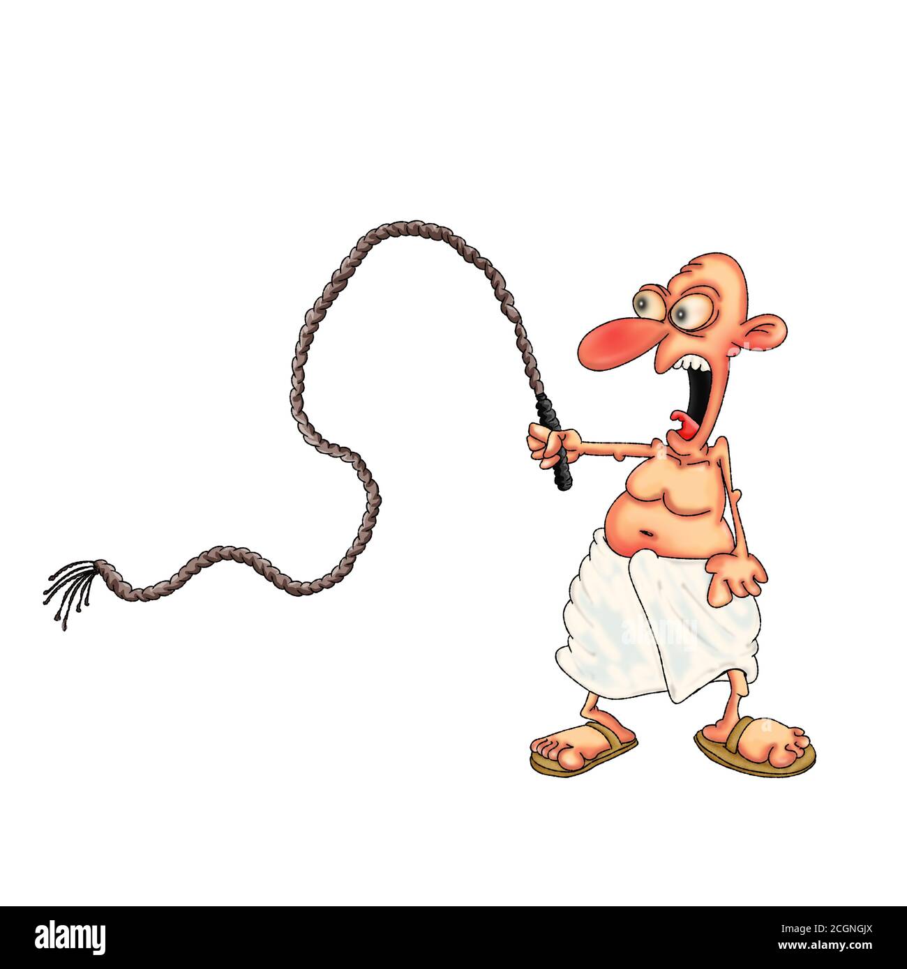 Un maître esclave avec un fouet. Illustration de caricature sur le ...