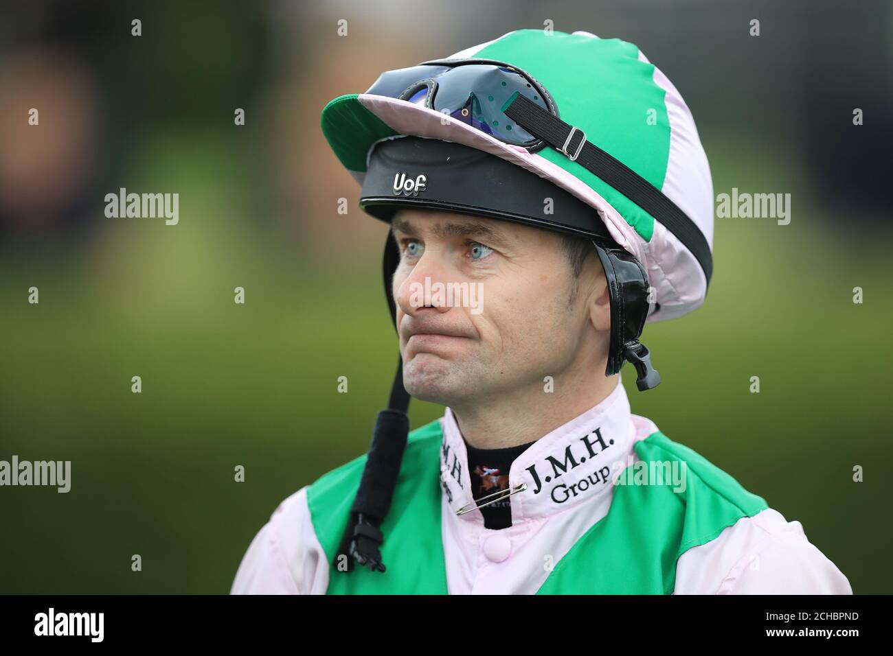 Jockey Robert Havlin avant son tour sur Vantage point dans les enjeux ...