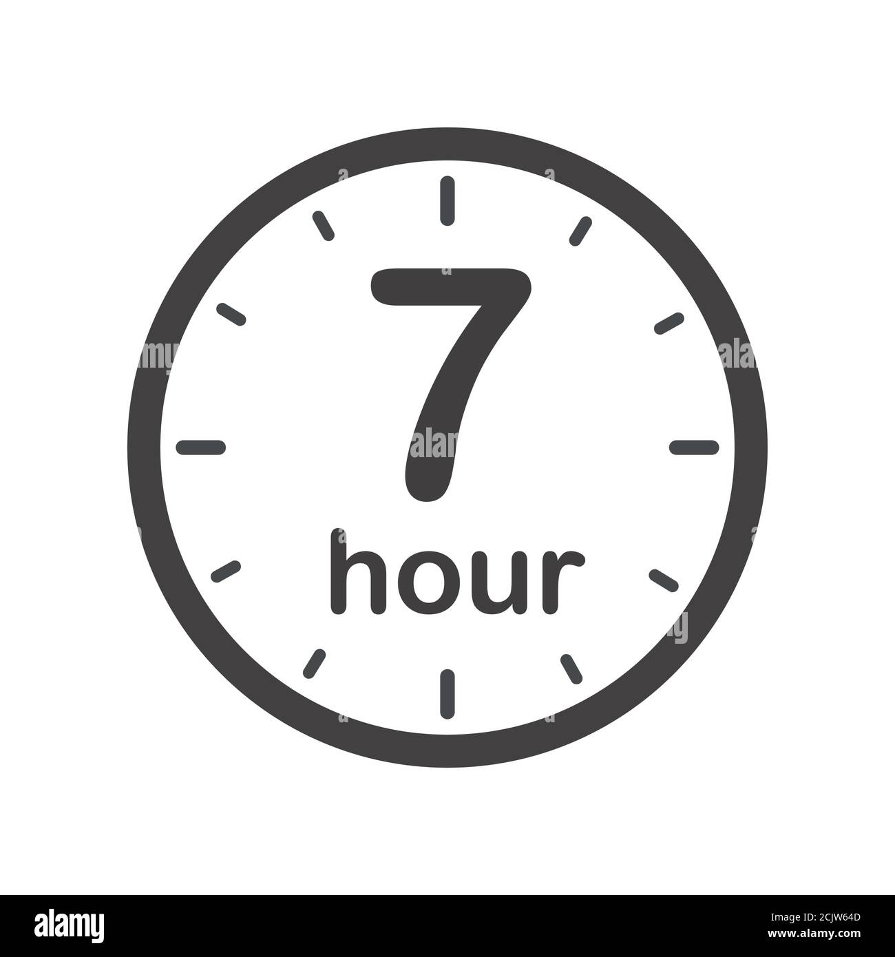 Icône ronde de sept heures avec flèche. Symbole vectoriel noir et blanc ...