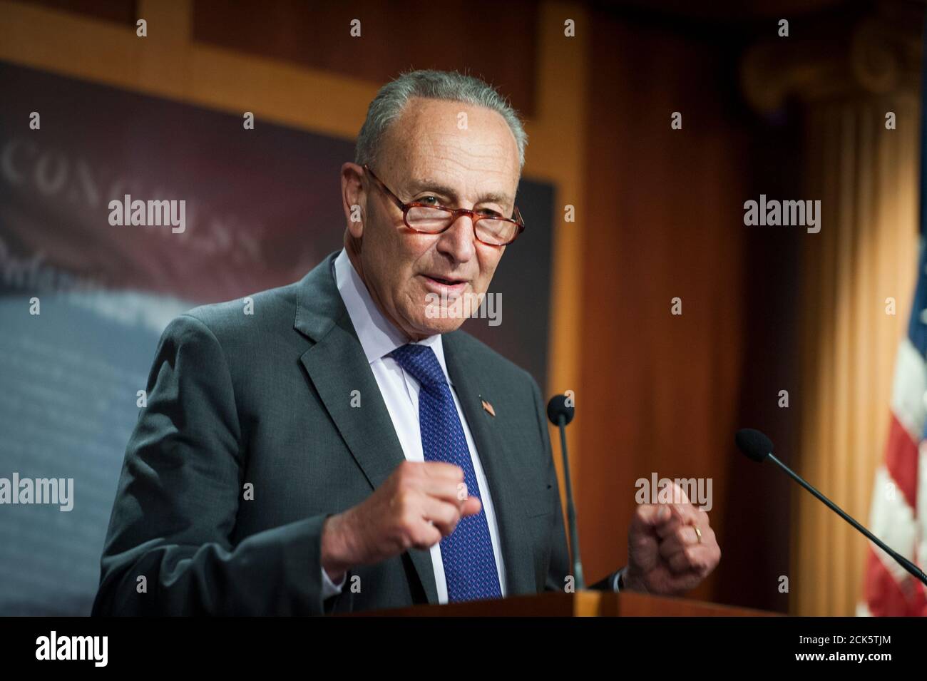 Le leader minoritaire du Sénat des États-Unis, Chuck Schumer (démocrate ...