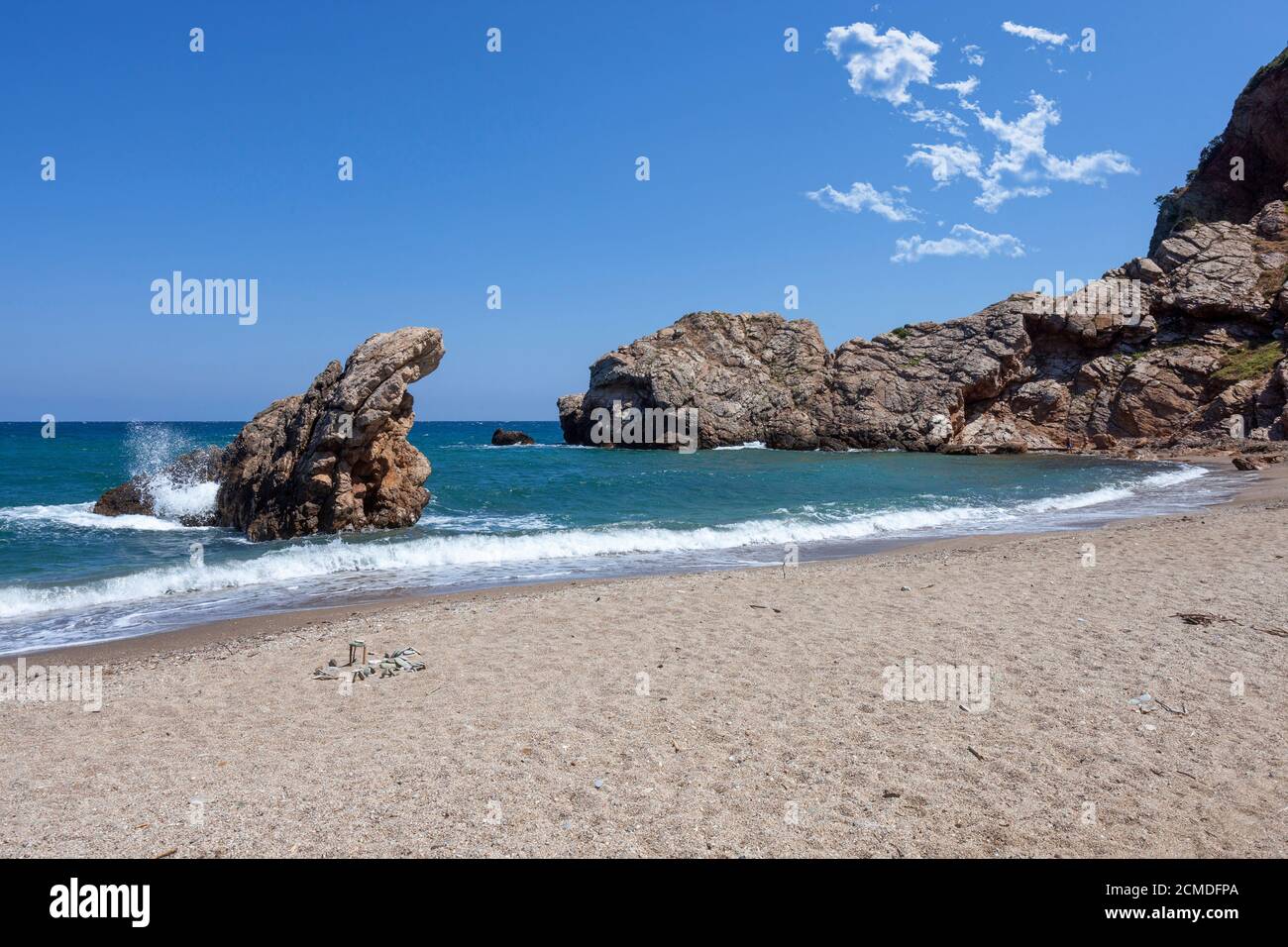 Plages de Grèce, formations rocheuses sur la plage de Paltsi, quartier ...