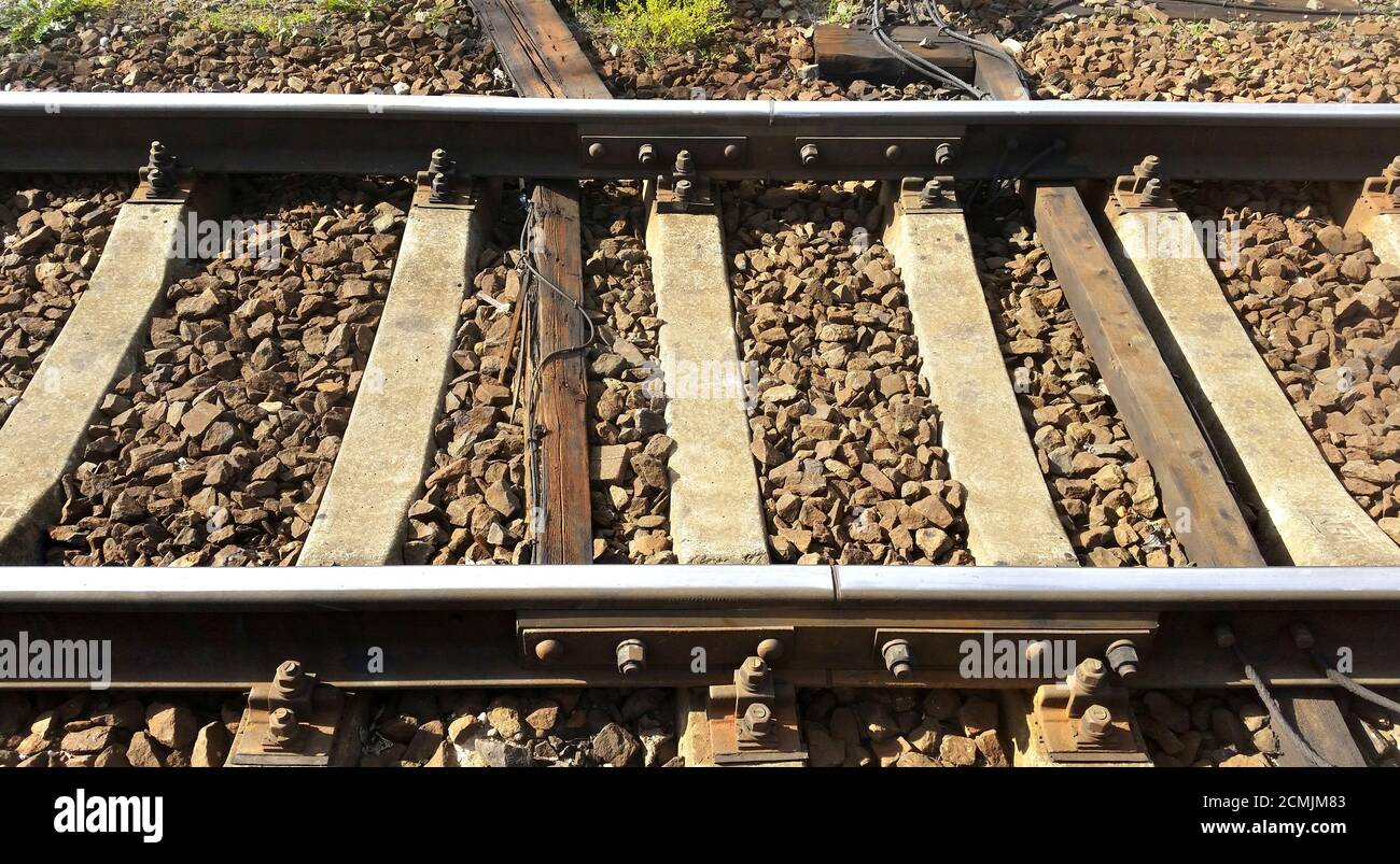 Rails de chemin de fer et traverses Banque de photographies et d’images ...