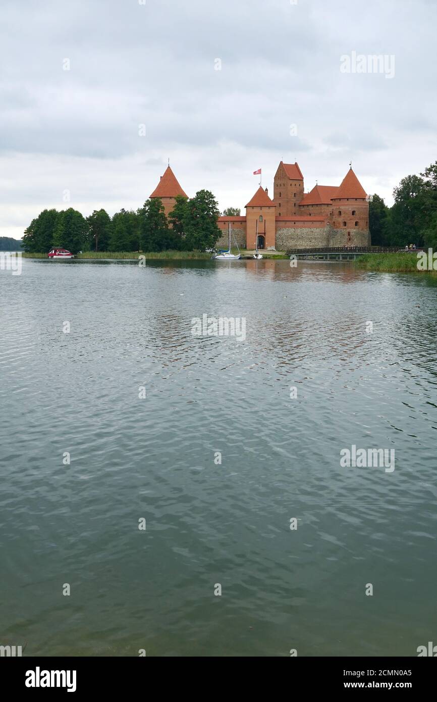 Château de l'île de Trakai, Trakų salos pilis, Trakai, Lituanie, Europe ...